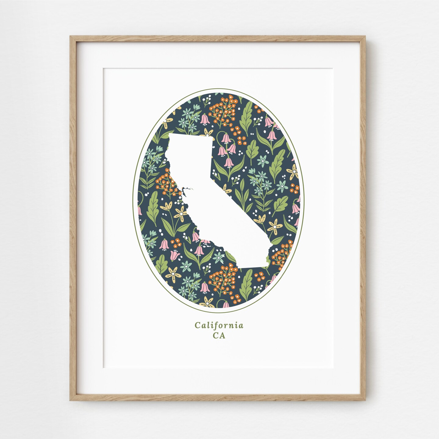 California State | Floral Patterned Unframed Art Print | Garden ...