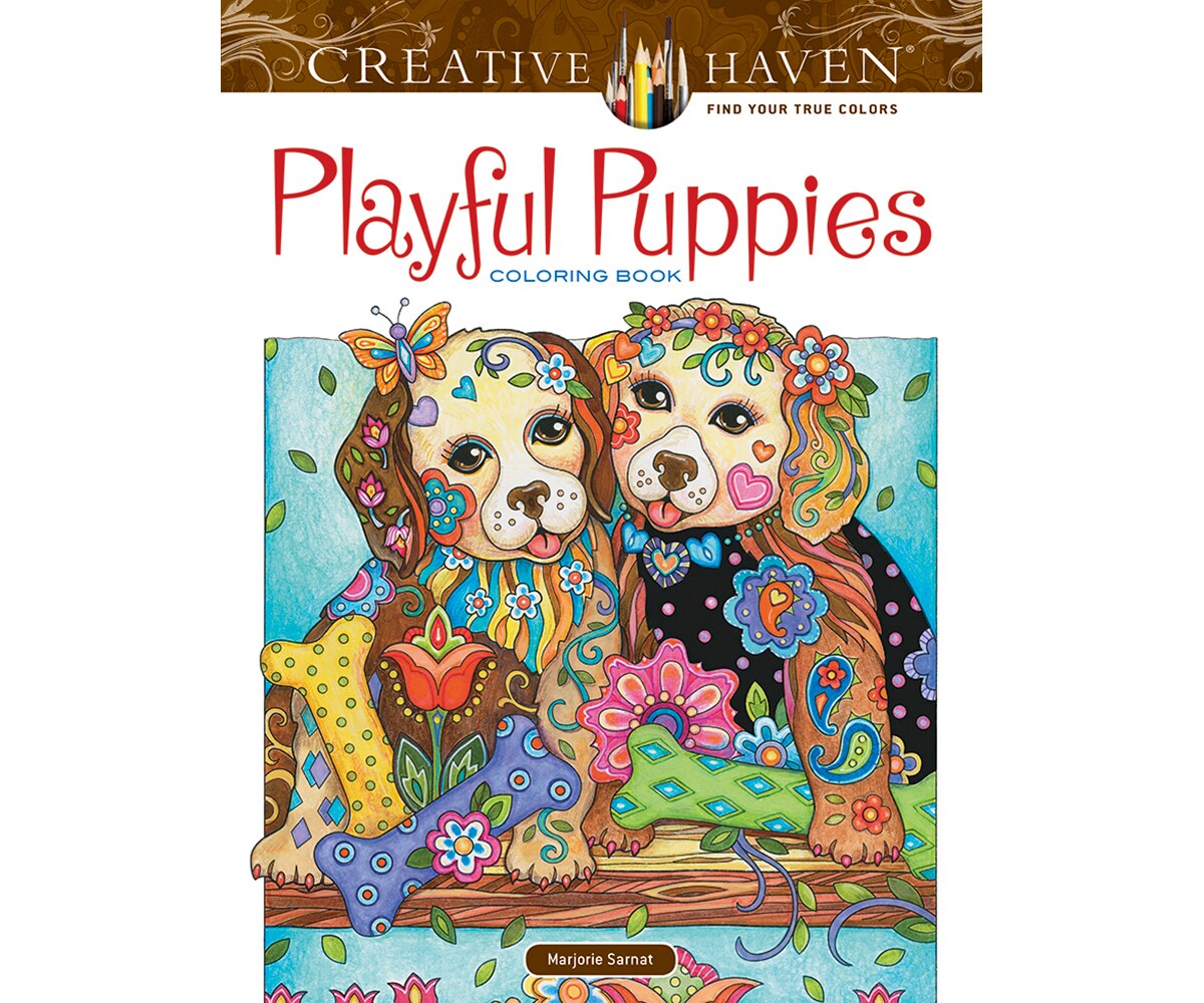 Creative Haven: Playful Puppies Coloring Book-Softcover, Count: 1 ...