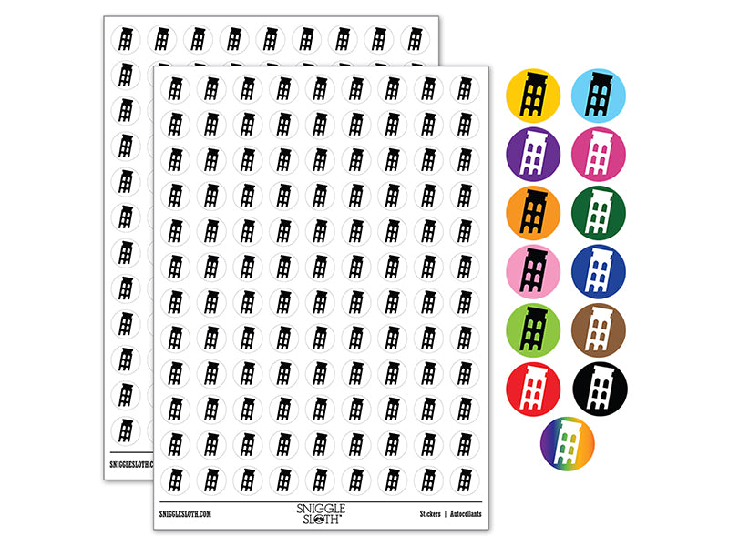 Leaning Tower of Pisa Icon Italy 200+ 0.50" Round Stickers, Model ...