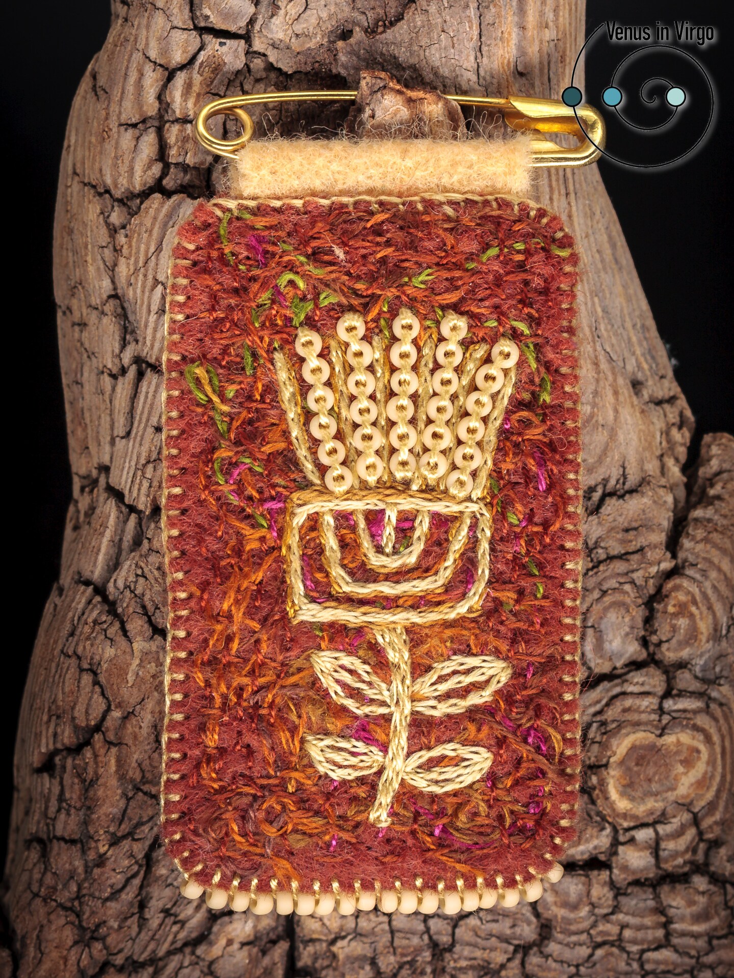 wish talisman, bag charm, safety pin boho amulet, hippie brooch, yellow ...