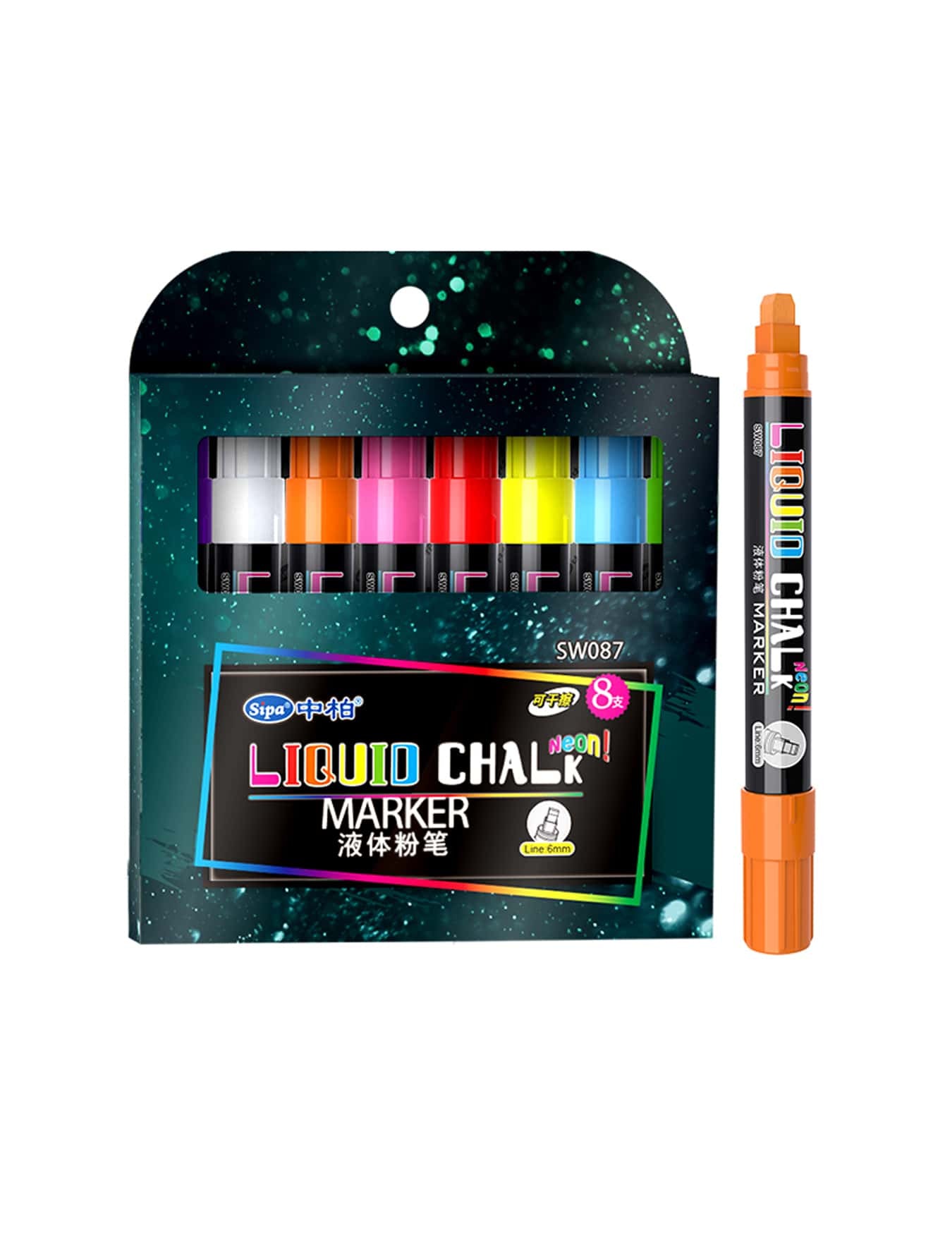 Colored Electronic Fluorescent Board Pen & Marker Pen with Slant Tip, 8 ...