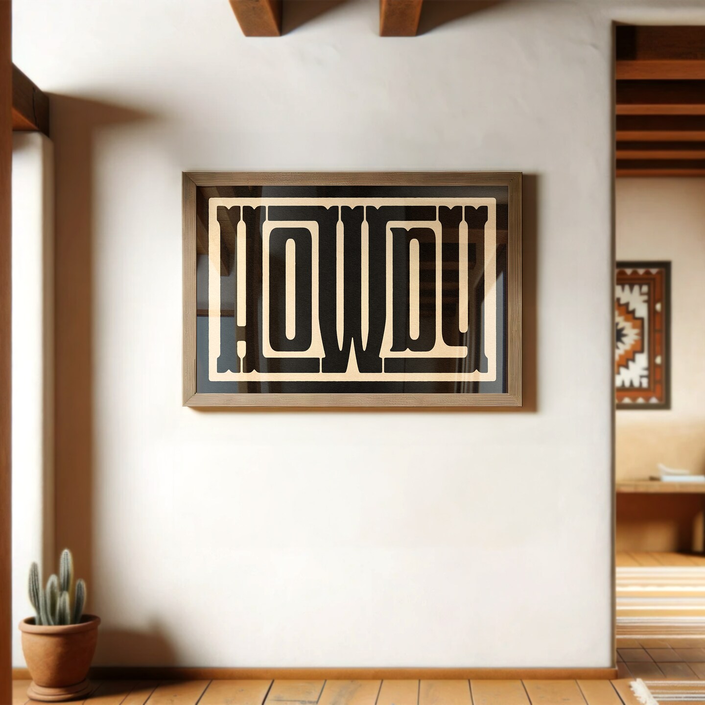 Howdy Poster Gift for Home, Bold Western Typography Wall Art ...