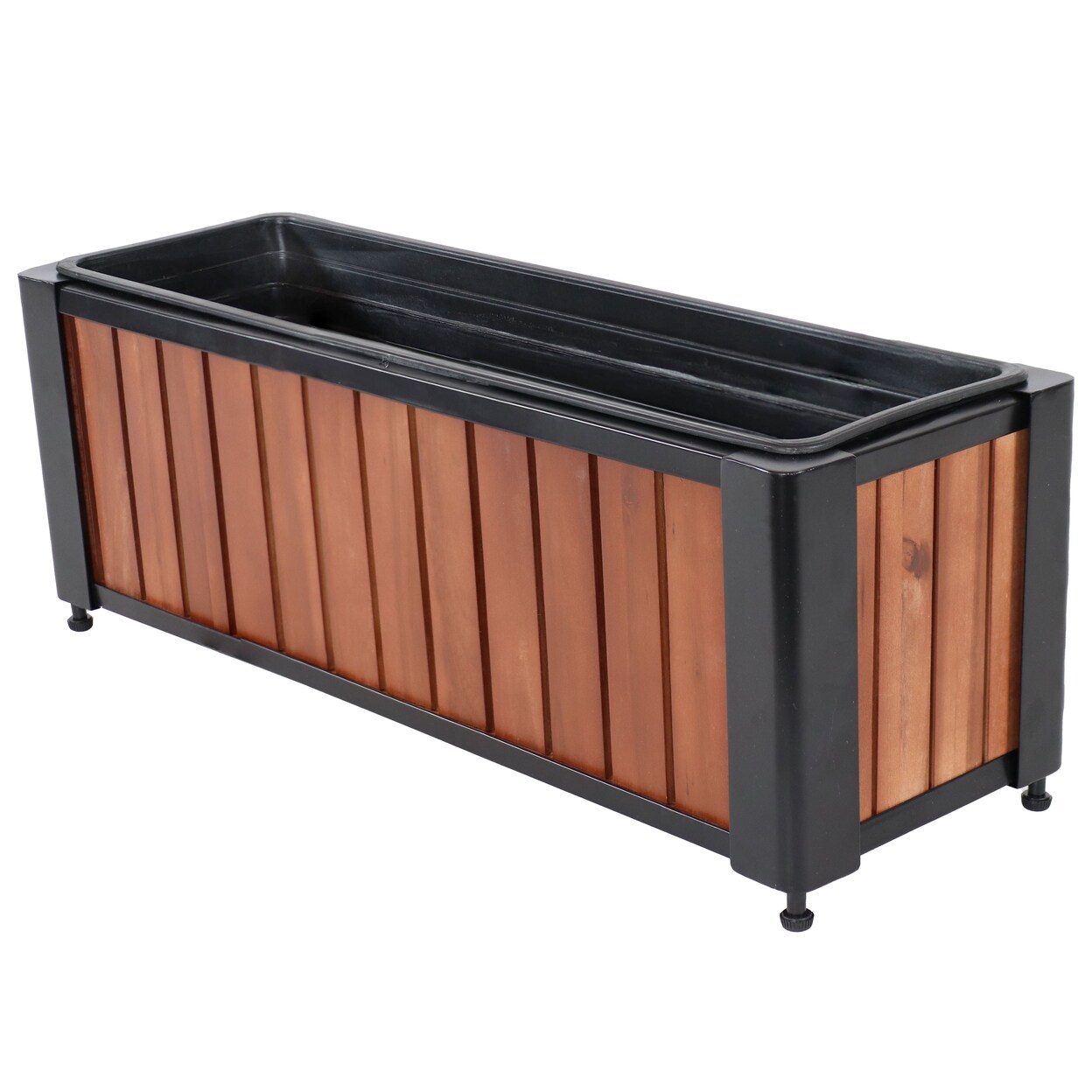 Sunnydaze Acacia Wood Slatted Planter Box With Removable Insert | Michaels