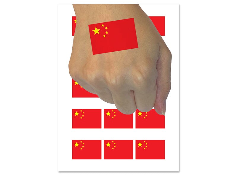 China Flag Temporary Tattoo Water Resistant Fake Body Art Set ...