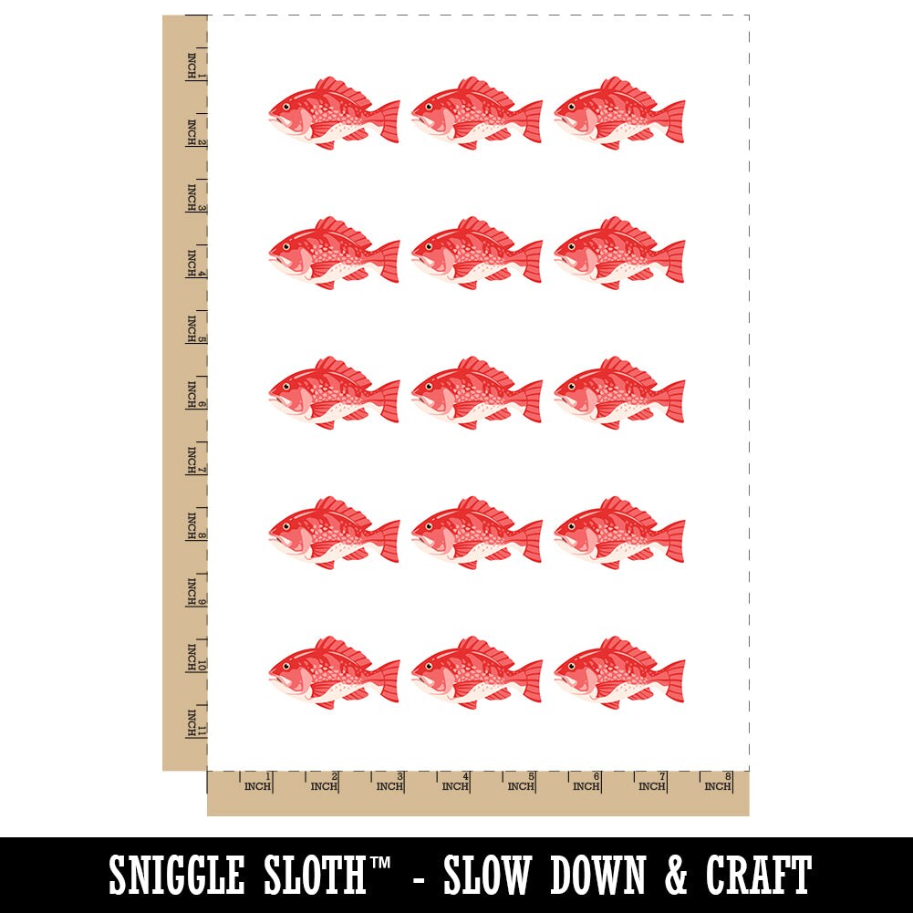 Red Snapper Fish Seafood Temporary Tattoo Water Resistant Fake Body Art ...
