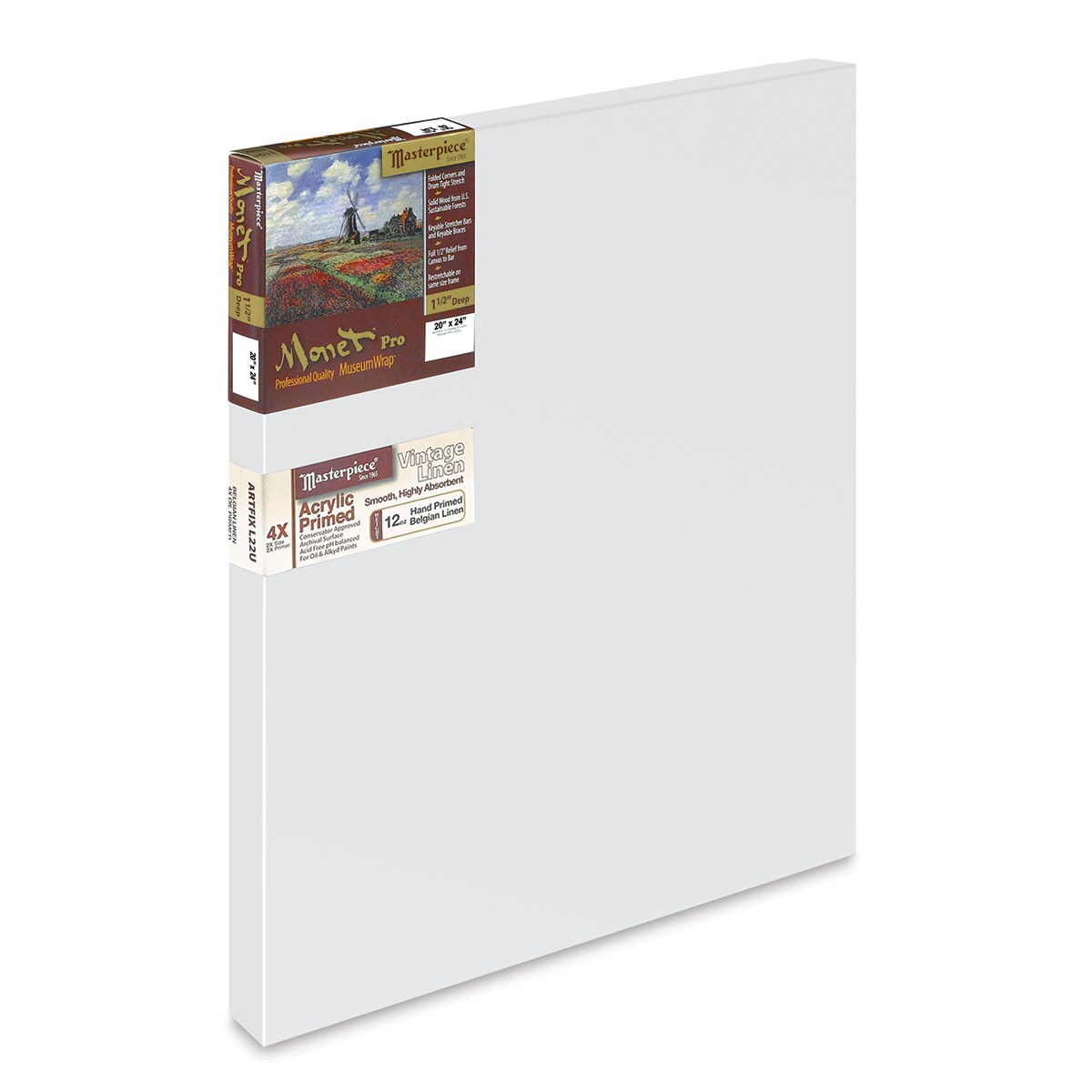 Masterpiece Monet Pro Artfix Linen Canvas - 20" x 24", Acrylic Primed ...