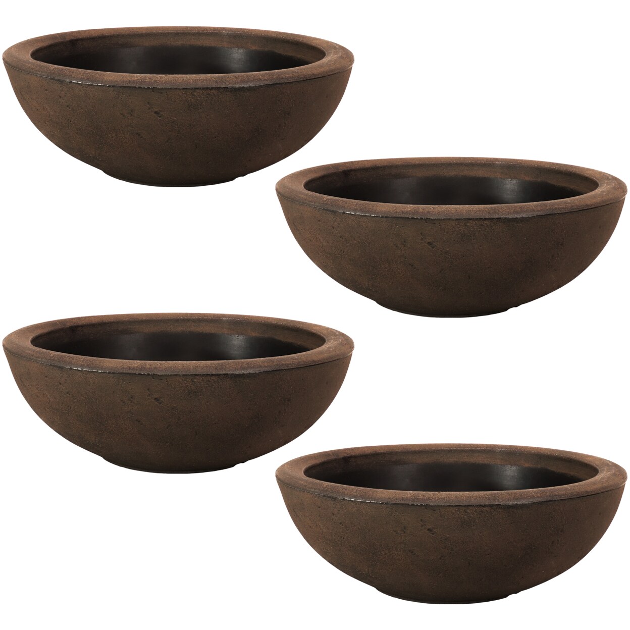 Sunnydaze 20.75 in Percival Round Polyresin Planter - Sable Finish - 4 ...