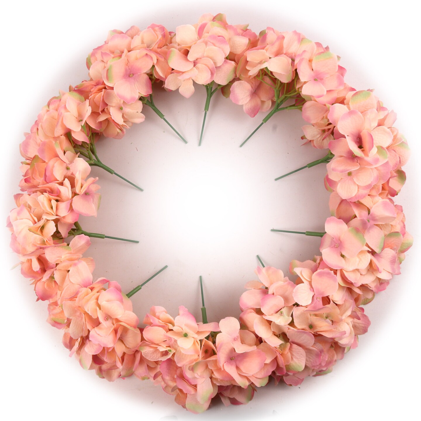 10-Pack: Pink Hydrangea Flower Picks, 7" Wide, Lifelike Silk Blooms ...