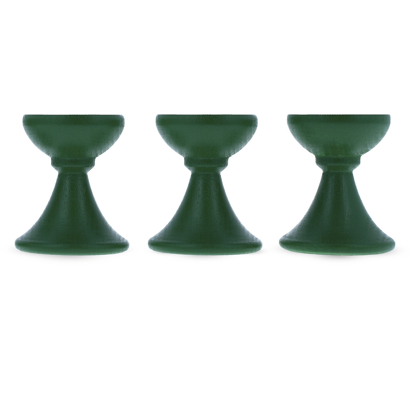 Set of 3 Green Wooden Egg Stands Holders Displays 1.4 Inches, Color ...