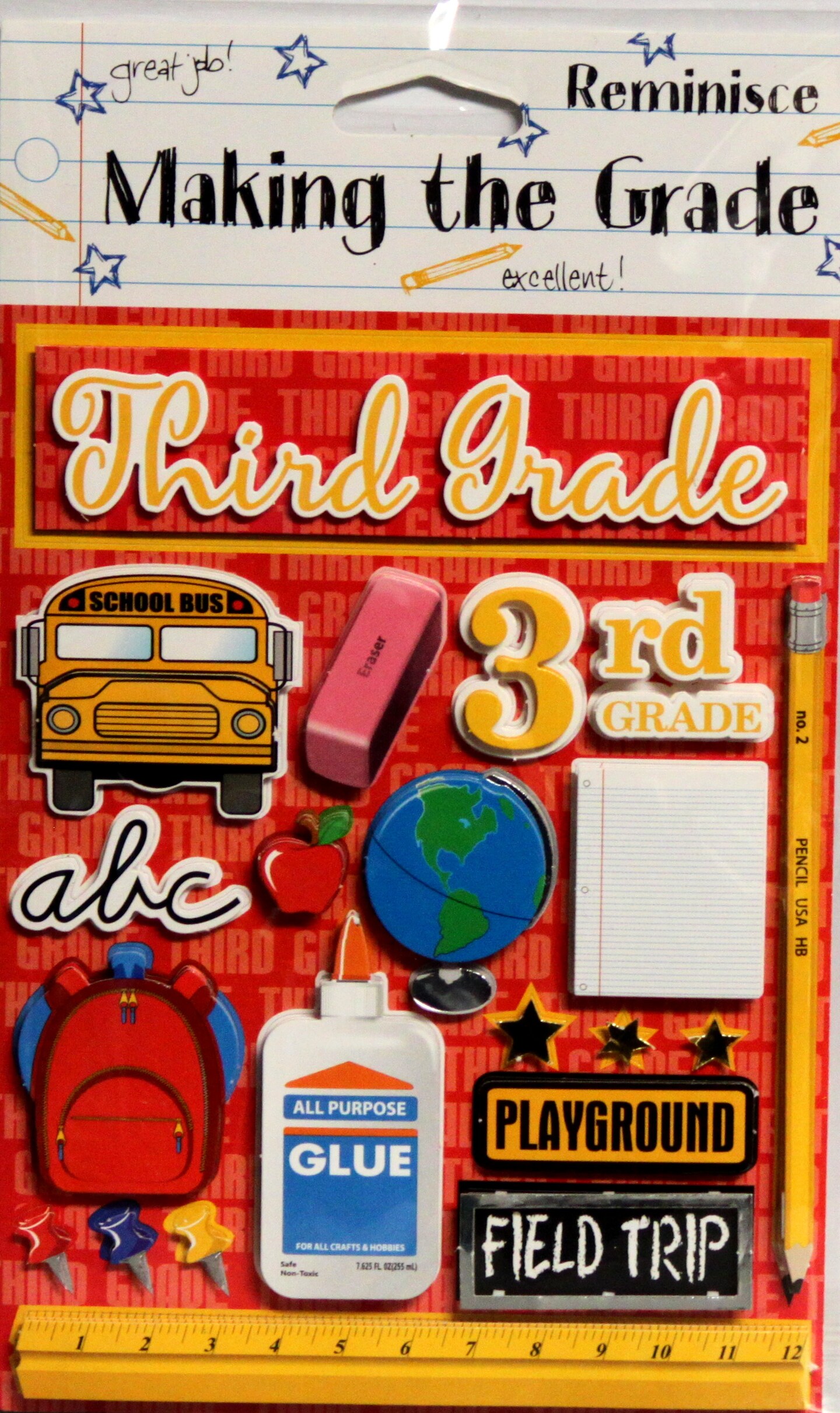 Reminisce Making The Grade Third Grade Dimensional Stickers | Michaels