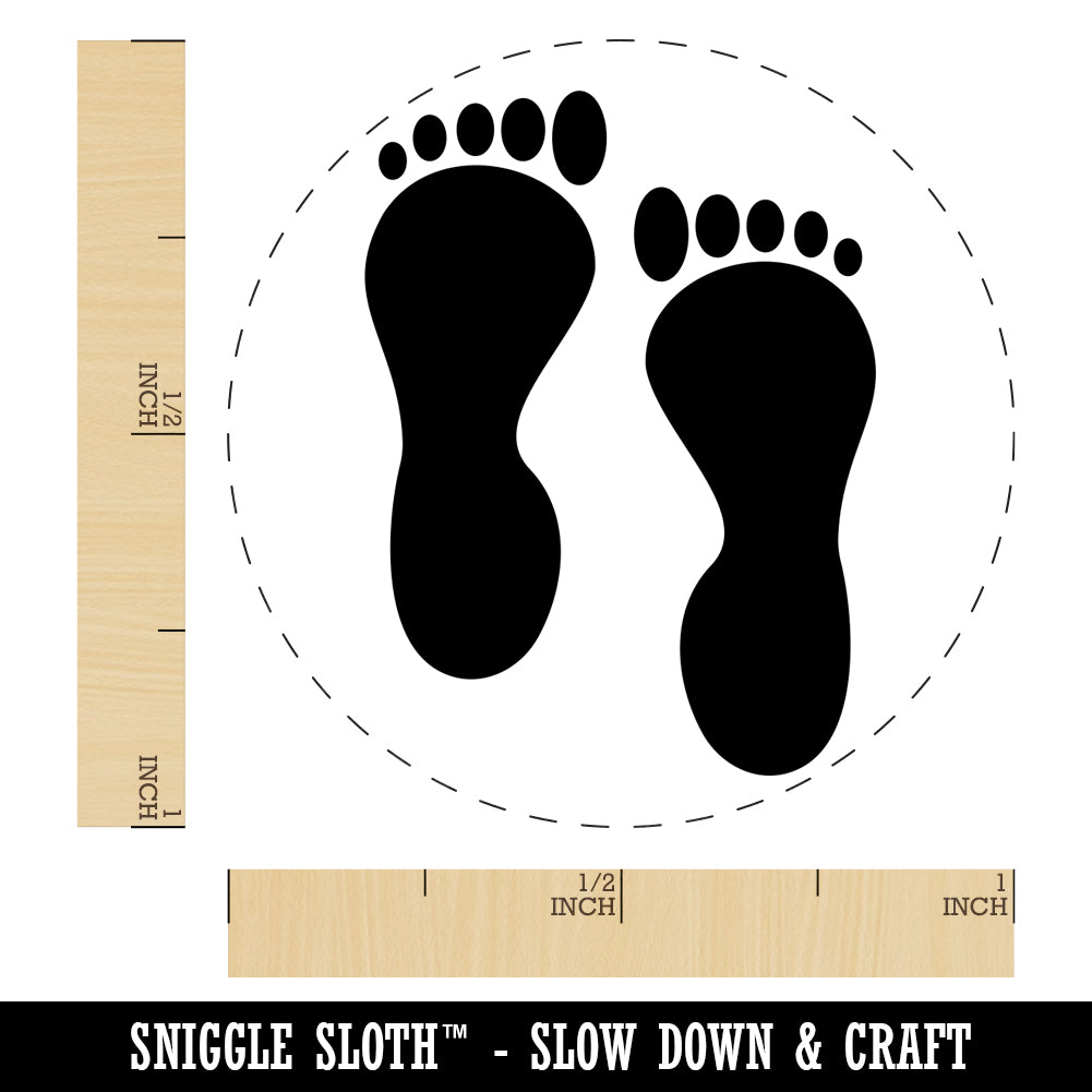 Foot Prints Solid Self-Inking Rubber Stamp for Stamping Crafting ...