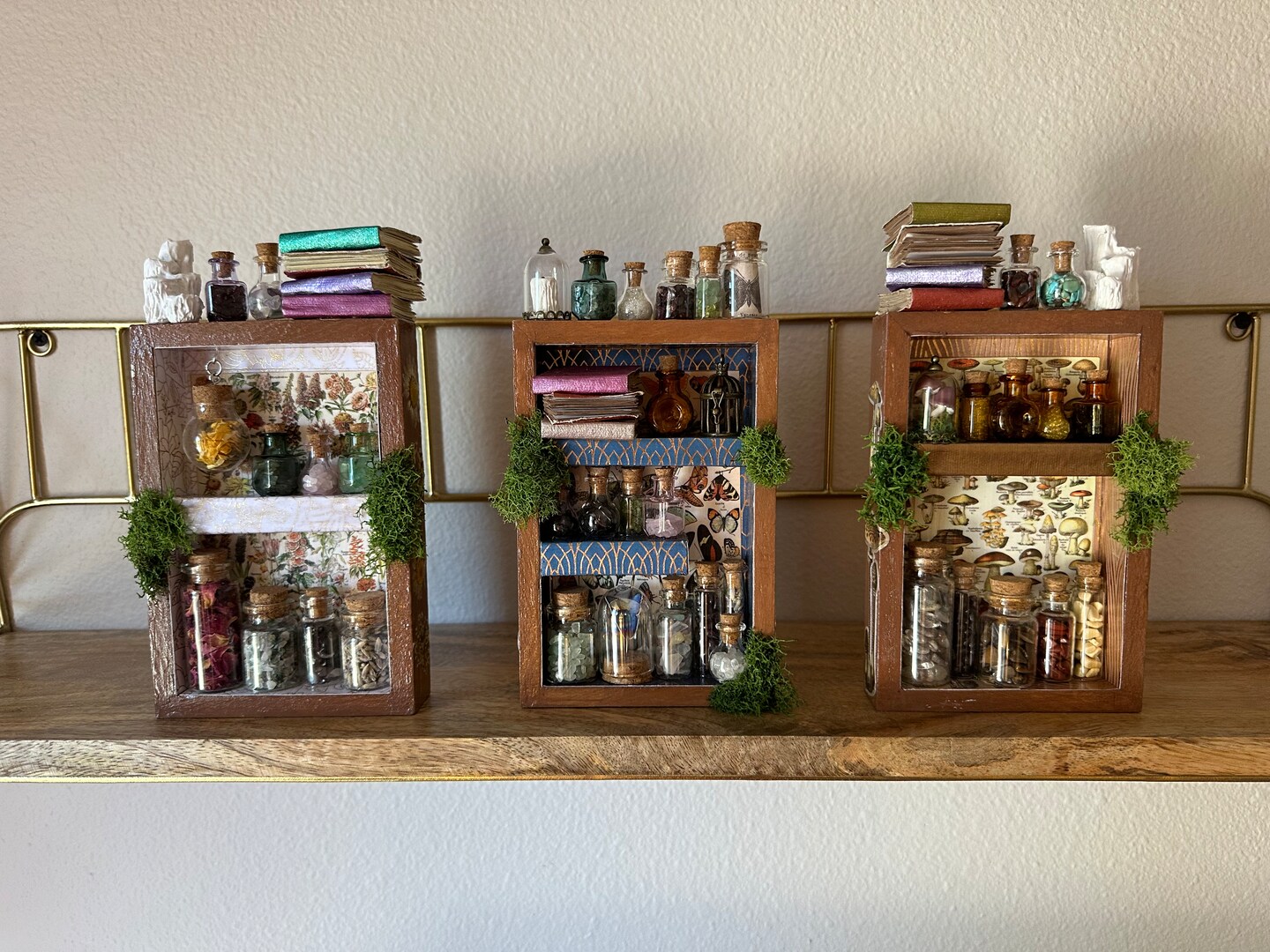 Bespoke Botanical Triptych Apothecary Shadow Box Wall Art | MakerPlace ...