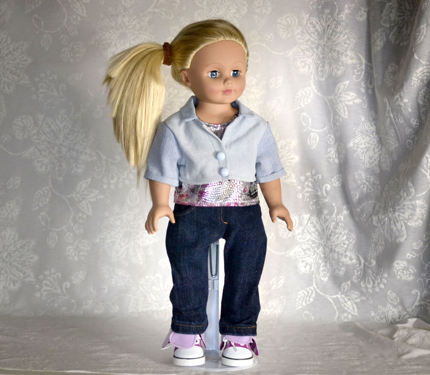 Blue Jeans Sneakers Jacket 18 inch doll outfit for American Girl Dolls ...