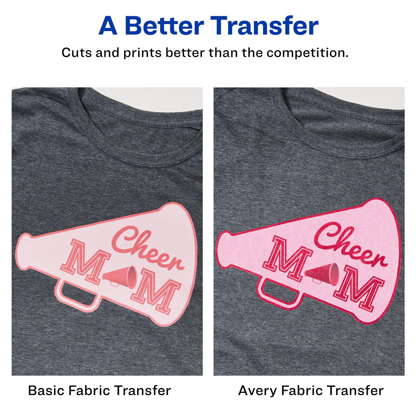 Avery Glitter Fabric Transfer Paper, 8.5" x 11", Mess-Free White ...