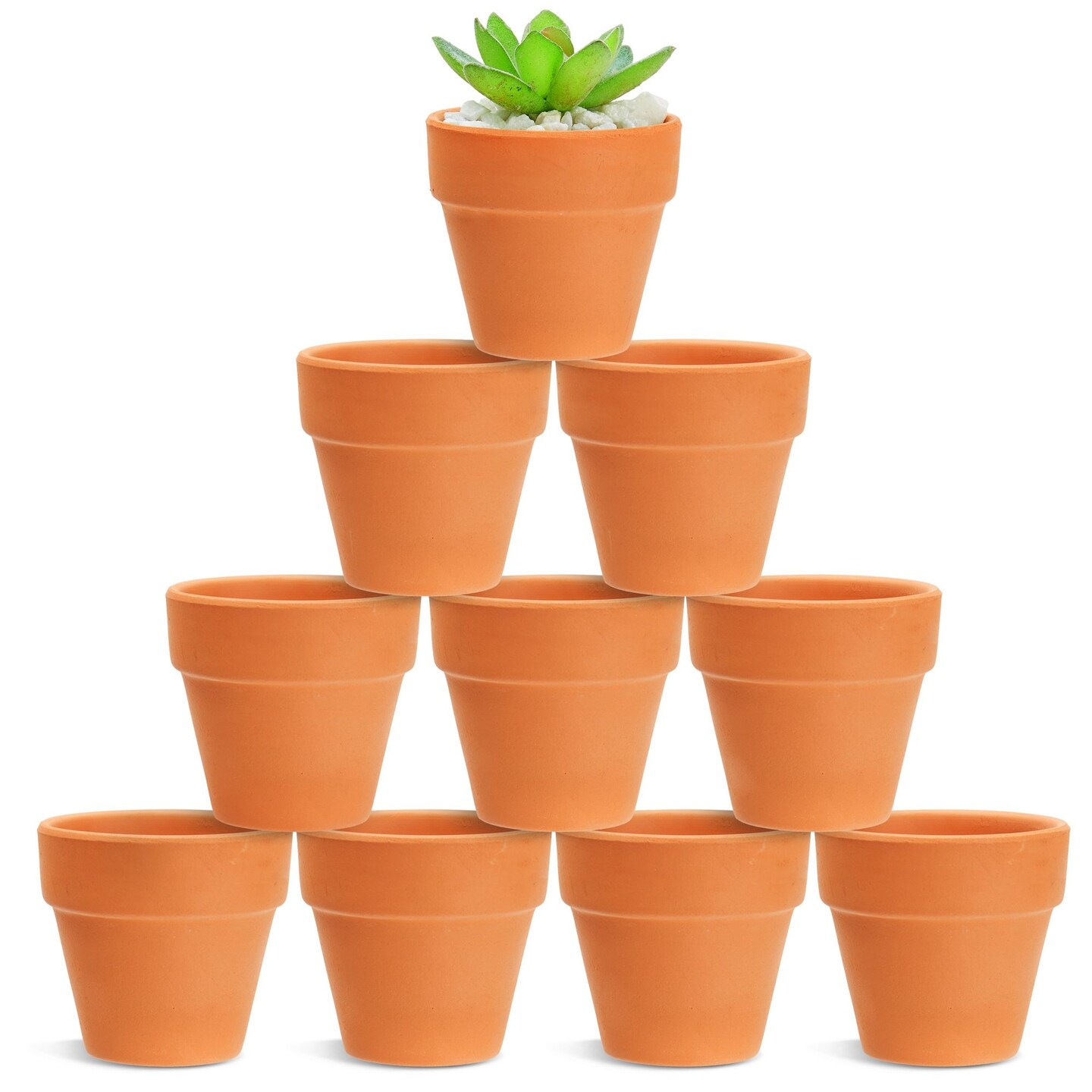 10 Pack 2.5 inch Mini Terra Cotta Pots with Drainage Holes, Small Clay ...