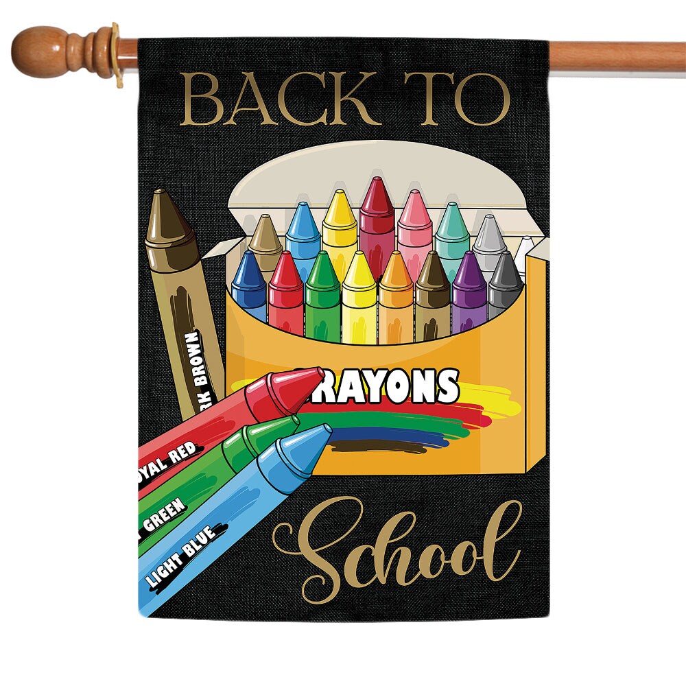 School Crayons Decorative School Double Sided Flag | Michaels