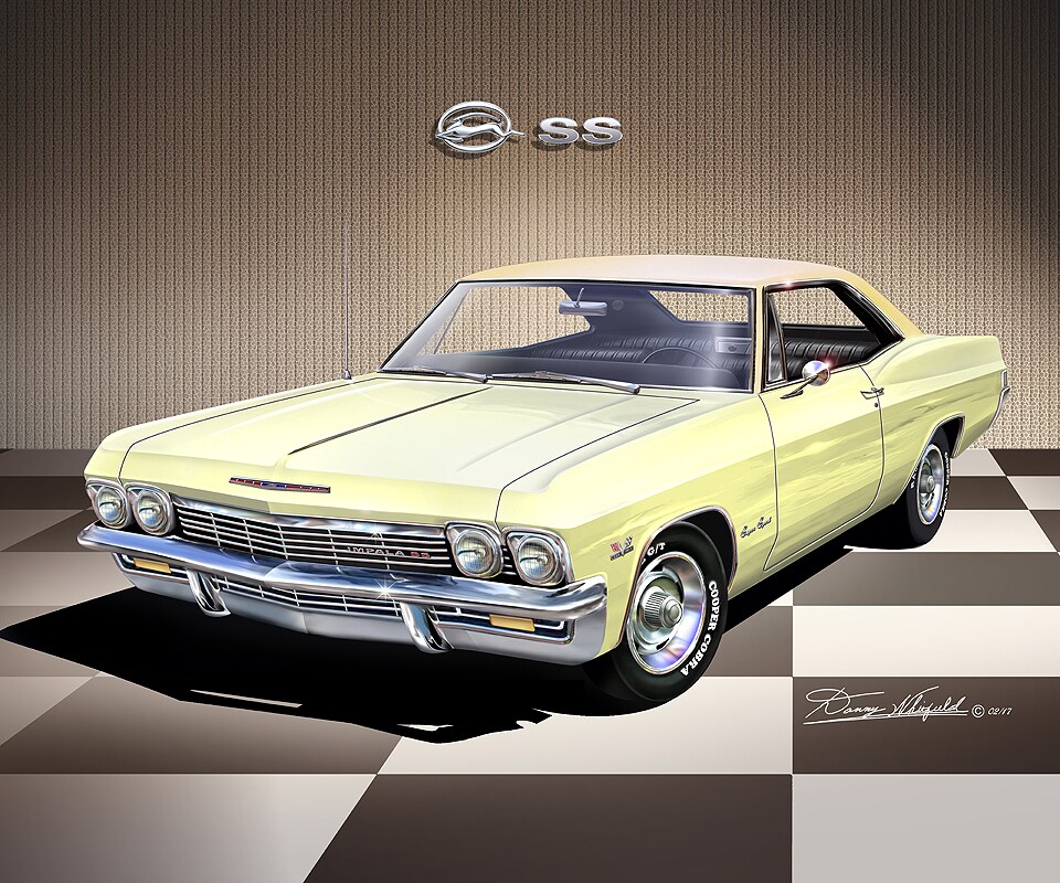 1965 Chevrolet Impala SS - Crocus Yellow with Corvette wheels - Art ...