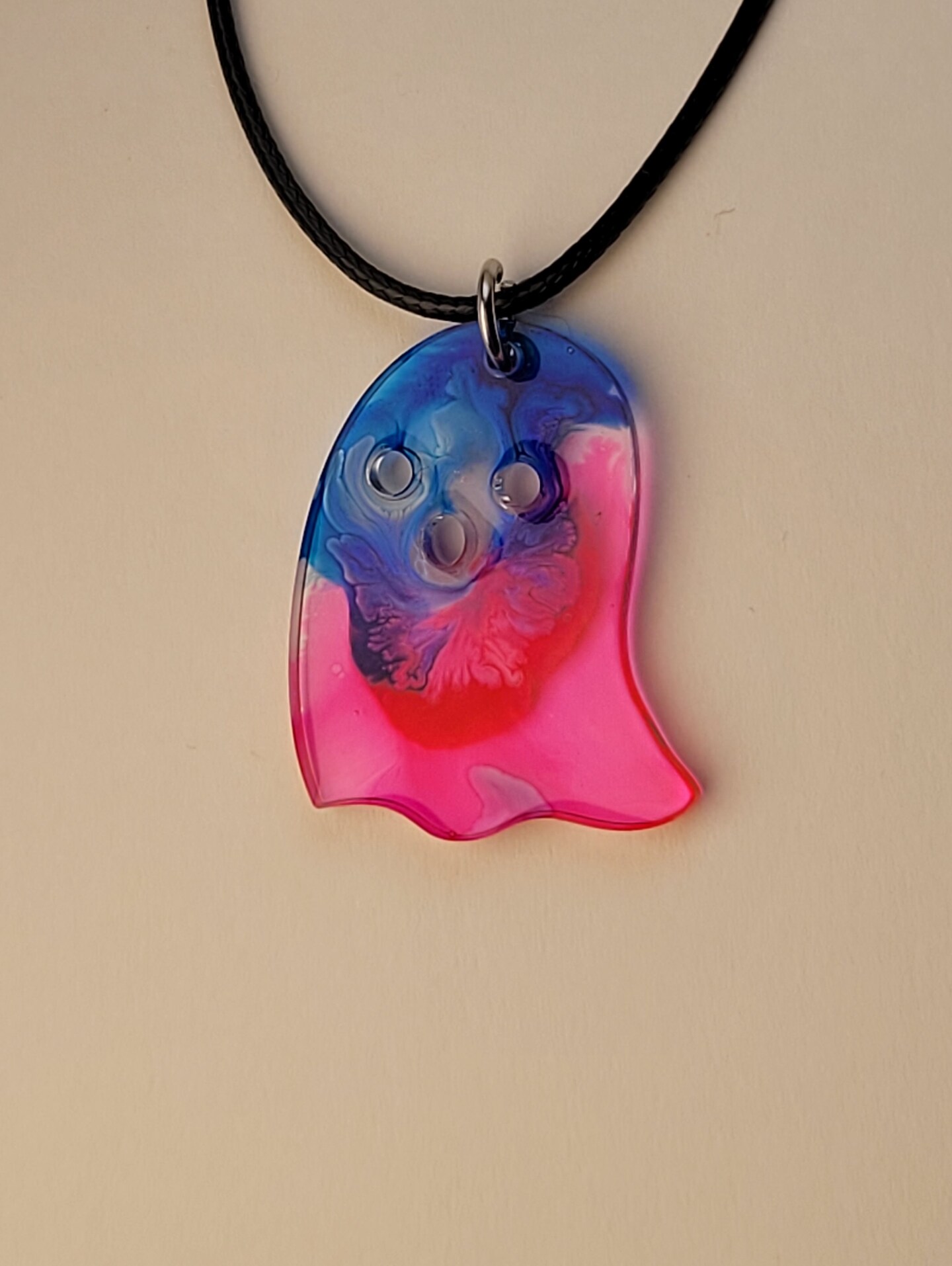 Handmade Spooky Halloween Ghost Pendant Necklace or Keychain in Pink ...