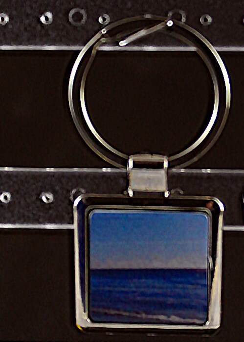 Square Metal Keychains with Photo of Bird, Pink Flower, or Clouds ...