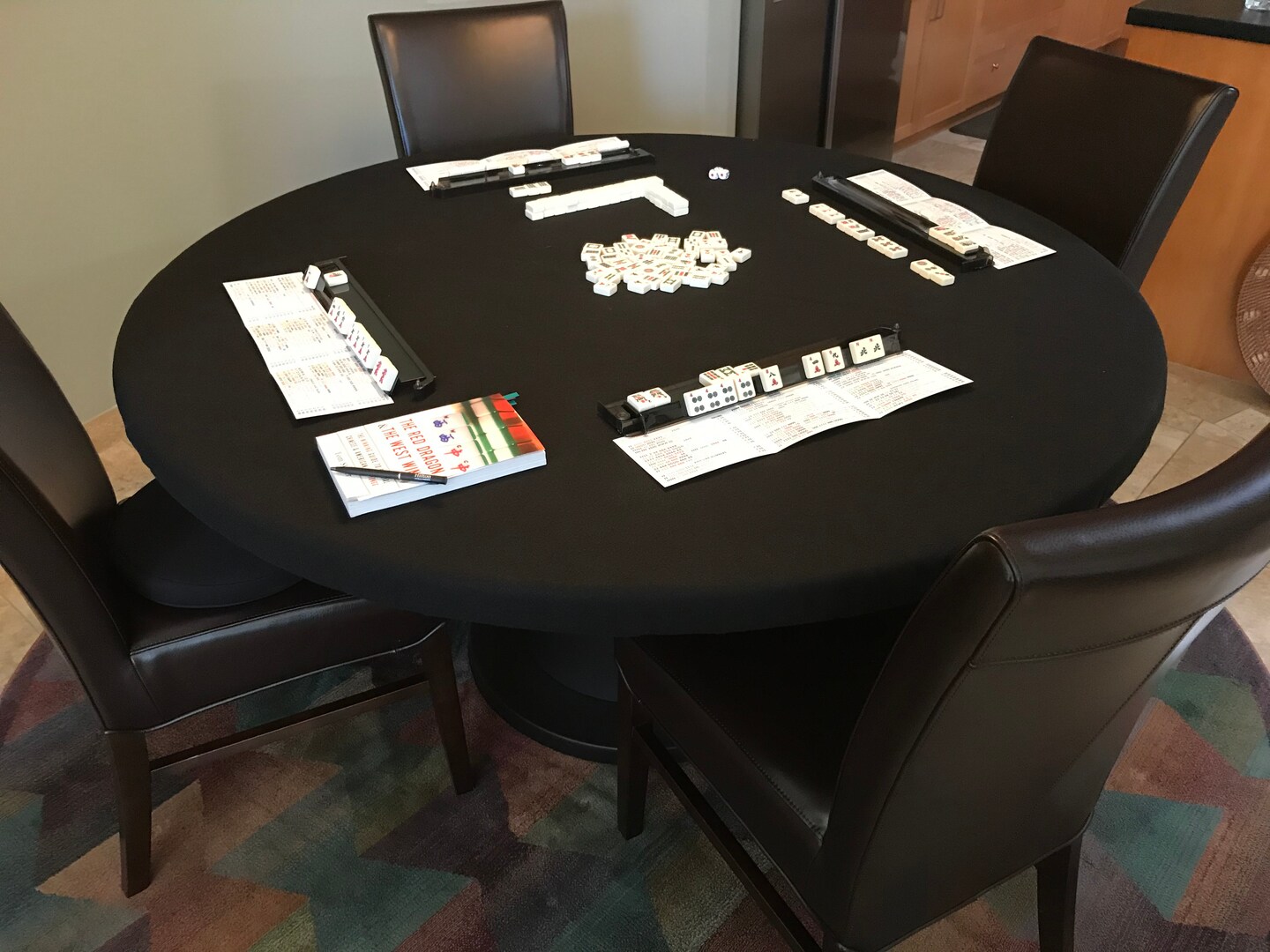 Felt Poker Table cover with elastic edge fits 48" Round tables: for ...