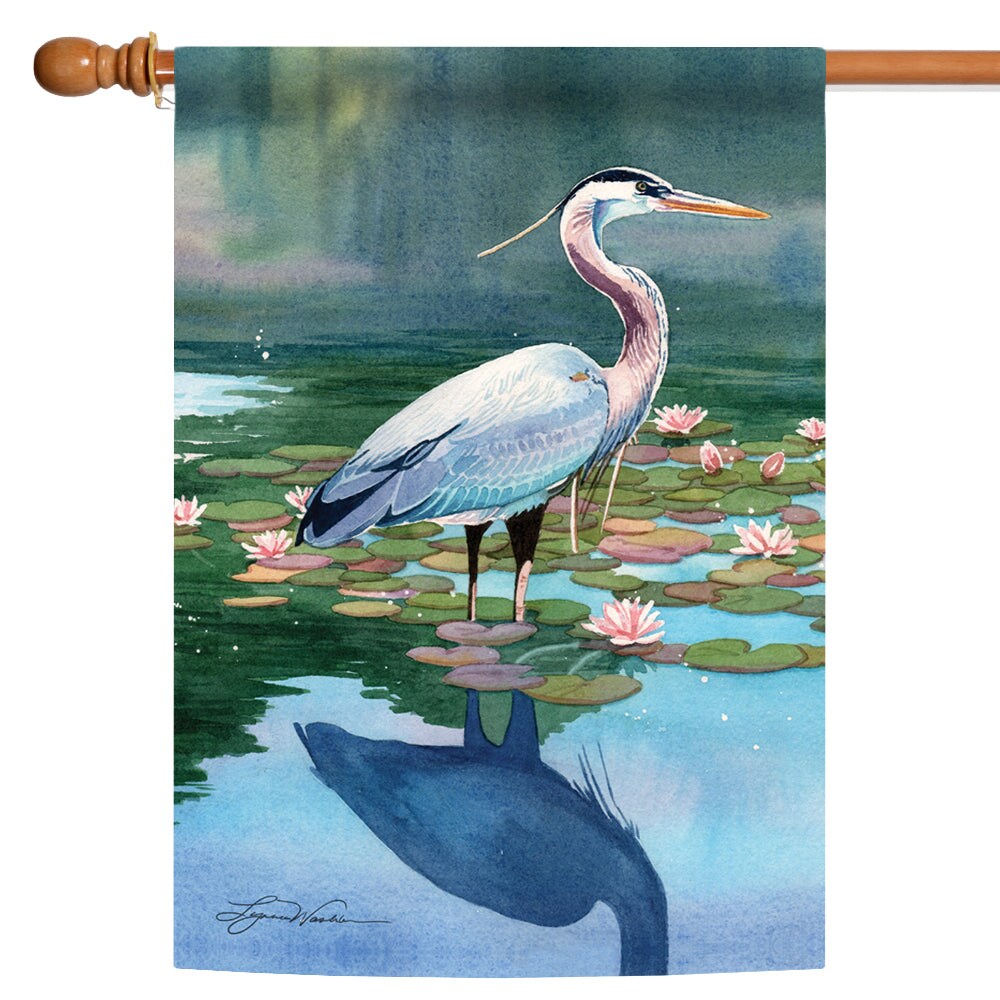Reflecting Heron Decorative Bird Flag | Michaels