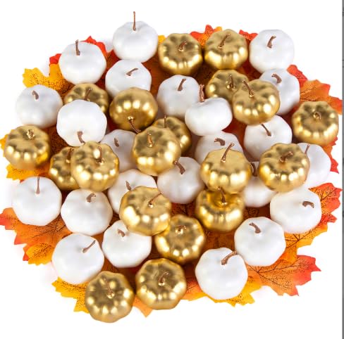 HAKACC 42PCS Small Pumpkins for Decoration, Artificial Pumpkins Bulk ...