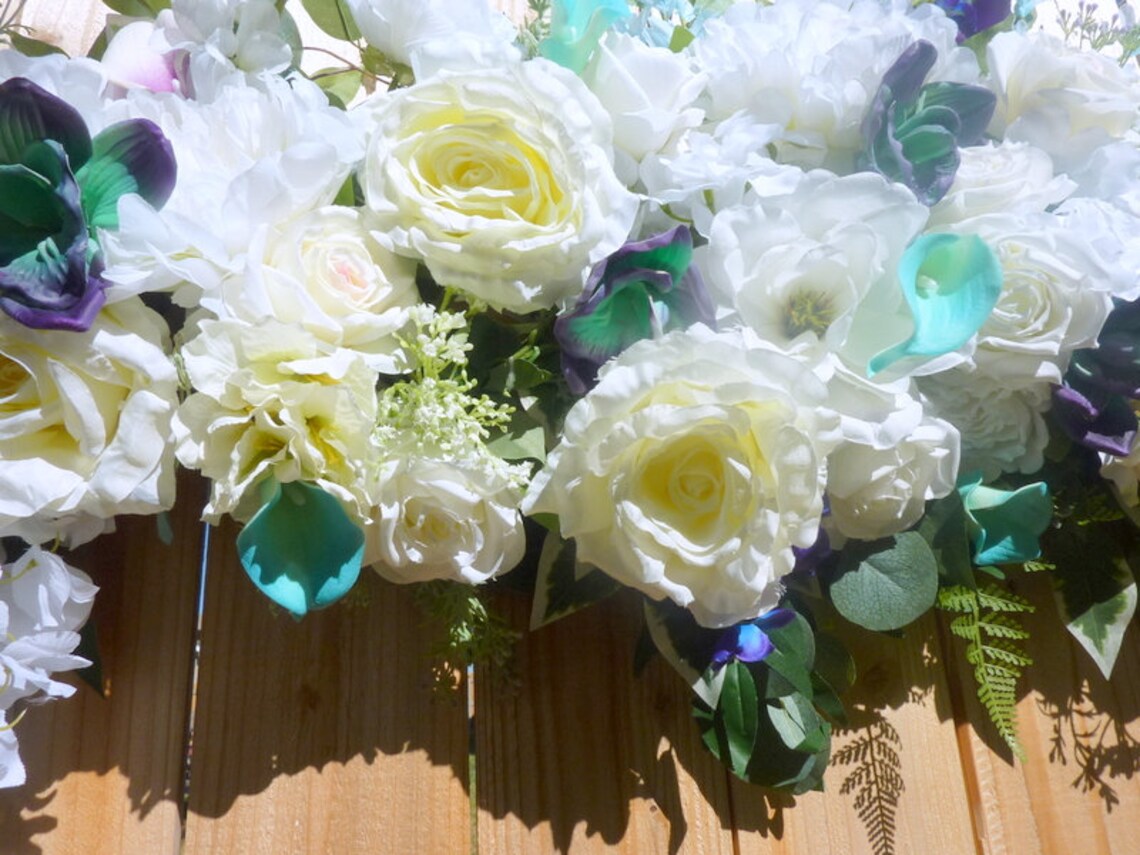 Wedding Arch Flowers, Galaxy Orchids and white rose arch flowers ...