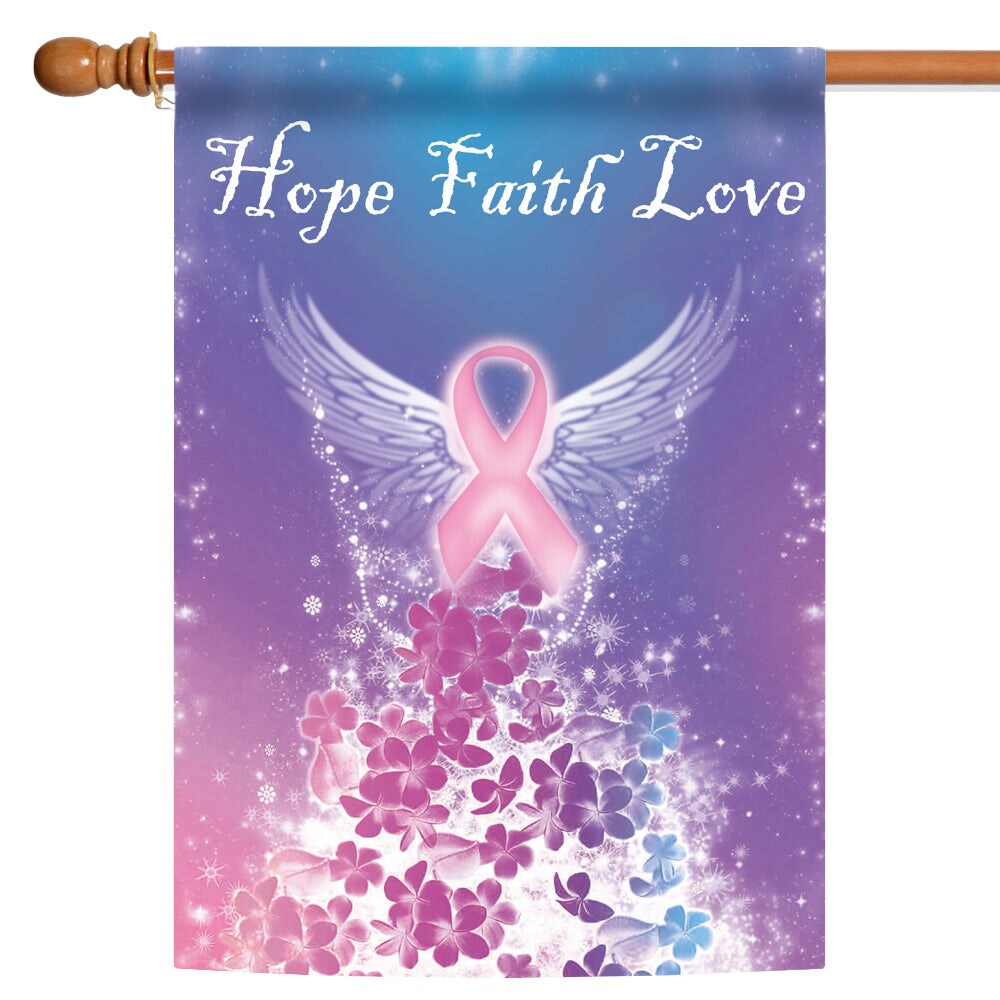 Hope Faith Love Decorative Breast Cancer Flag | Michaels