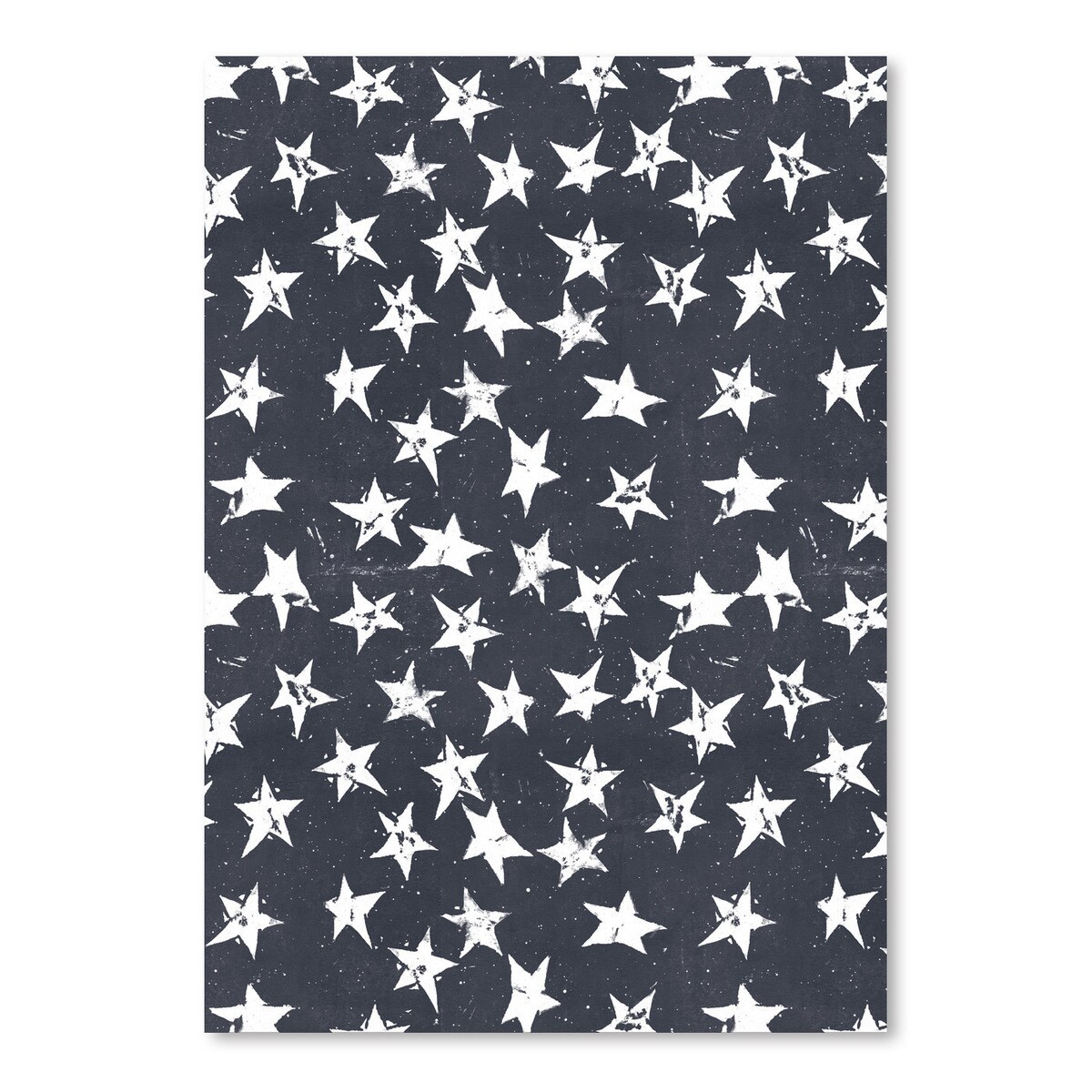 Linocut Stars Navy And White by Tracie Andrews Poster Art Print ...