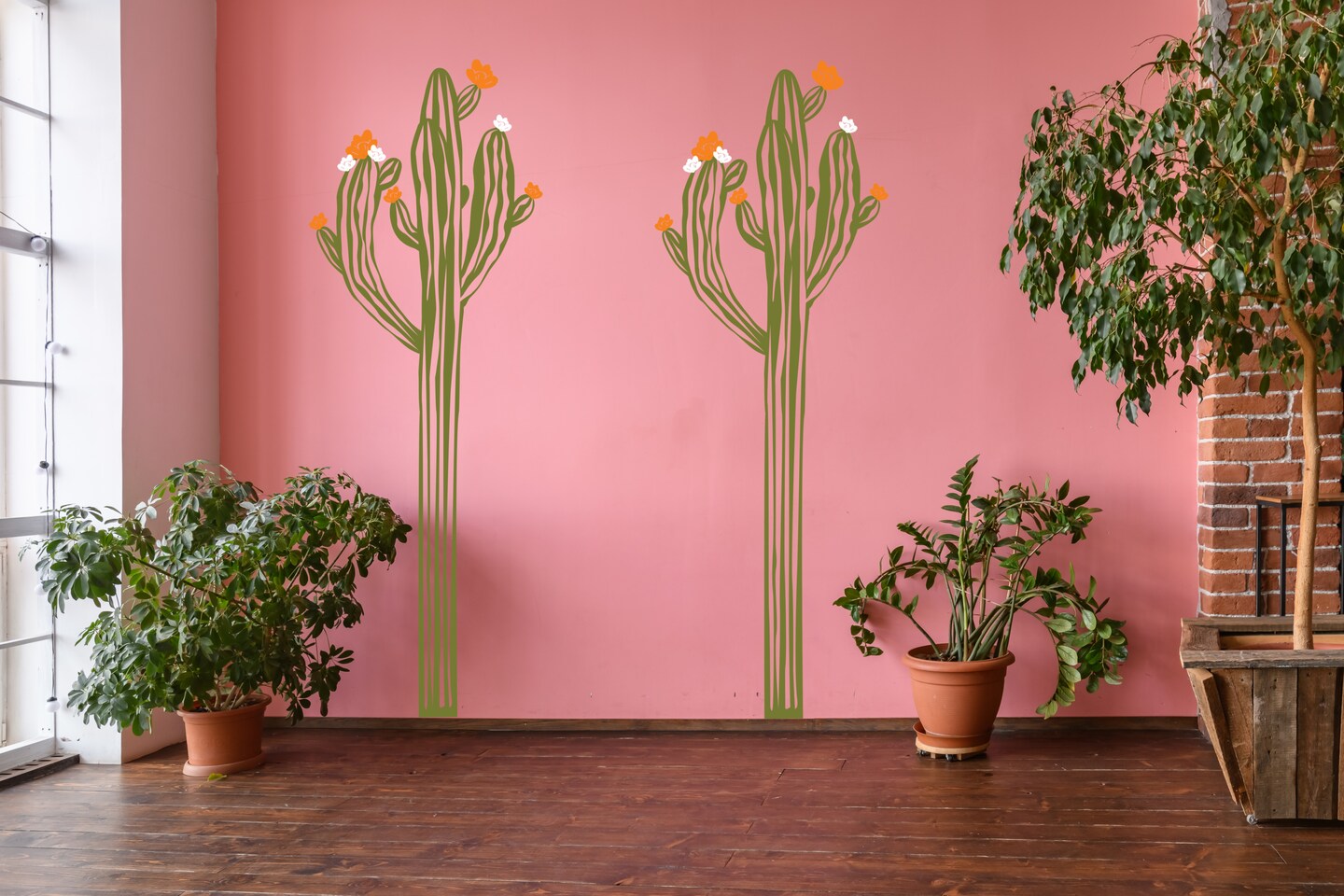 Saguaro Cactus Wall Decal, Desert Themed Decor, Removable Southwestern ...