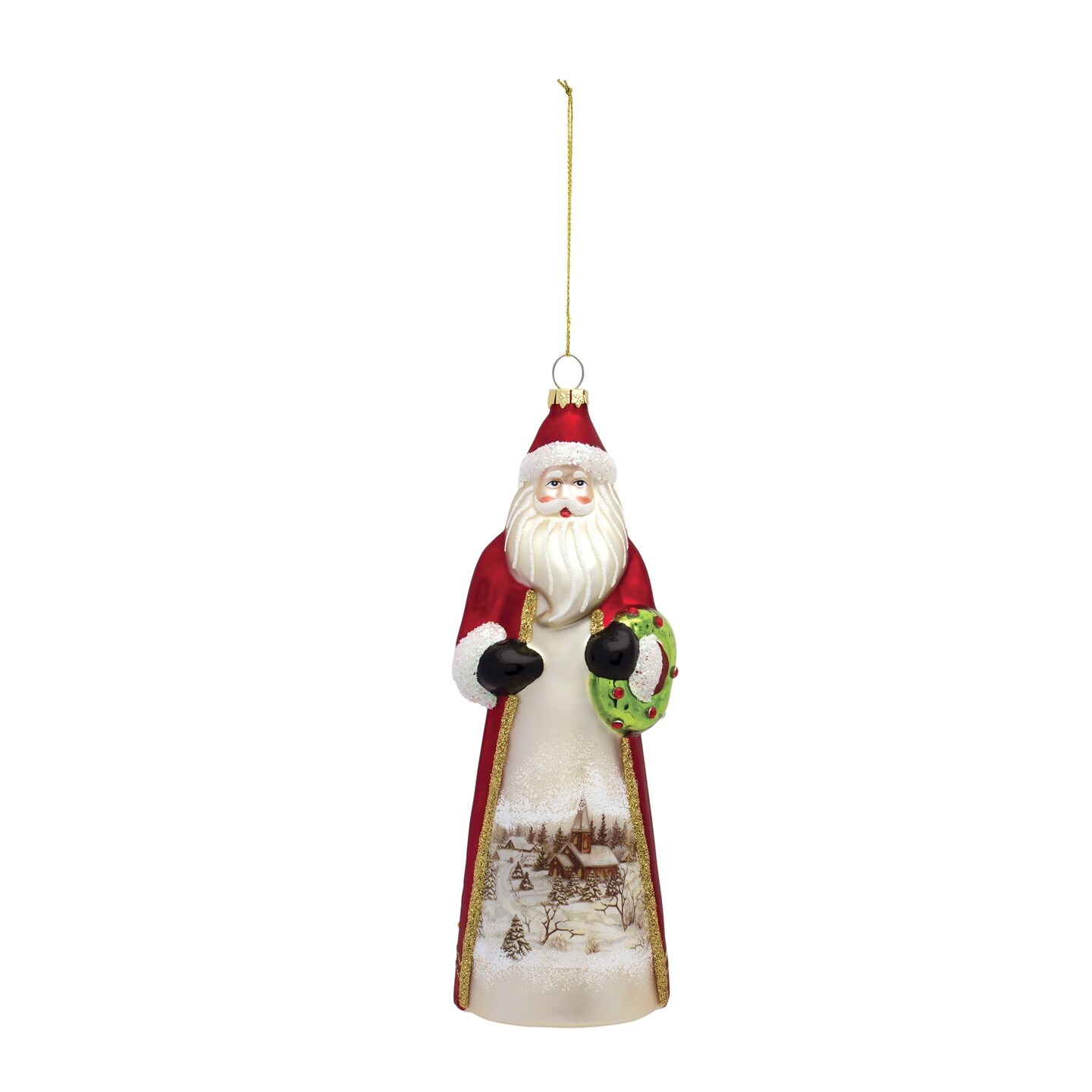 Melrose 6ct Santa with Church Scene Christmas Ornaments 8.5" | Michaels