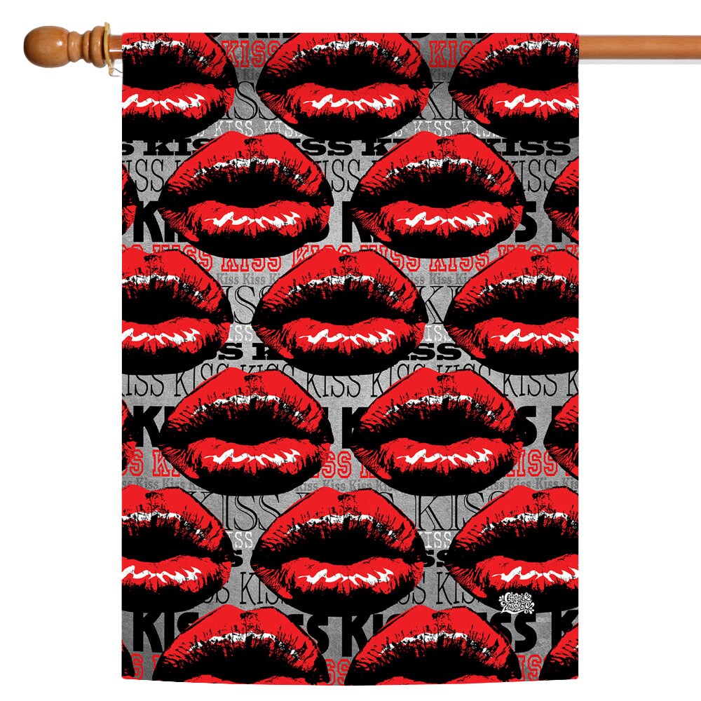 Kiss Kiss Collage Decorative Valentine Flag | Michaels