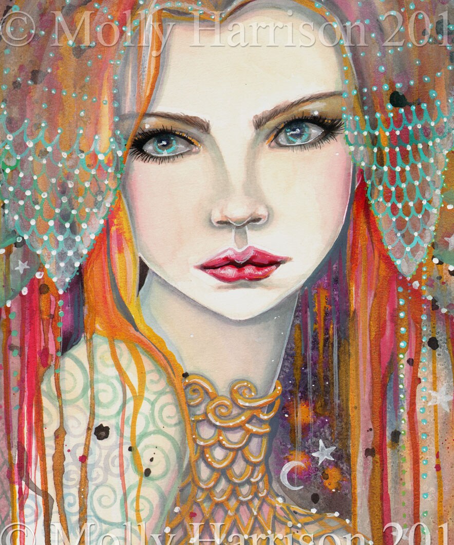 Gypsy - Bohemian Fantasy Art Watercolor Archival Print by Molly Harrison | MakerPlace by Michaels