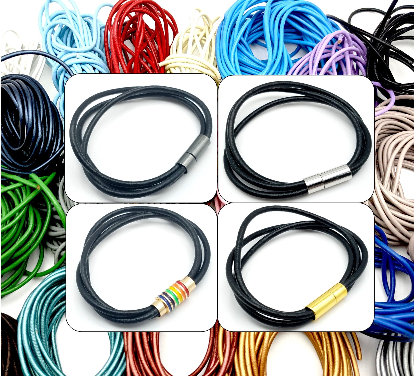 Triple Strand Leather Cord Bracelet - Custom Made | Bracelets | Michaels