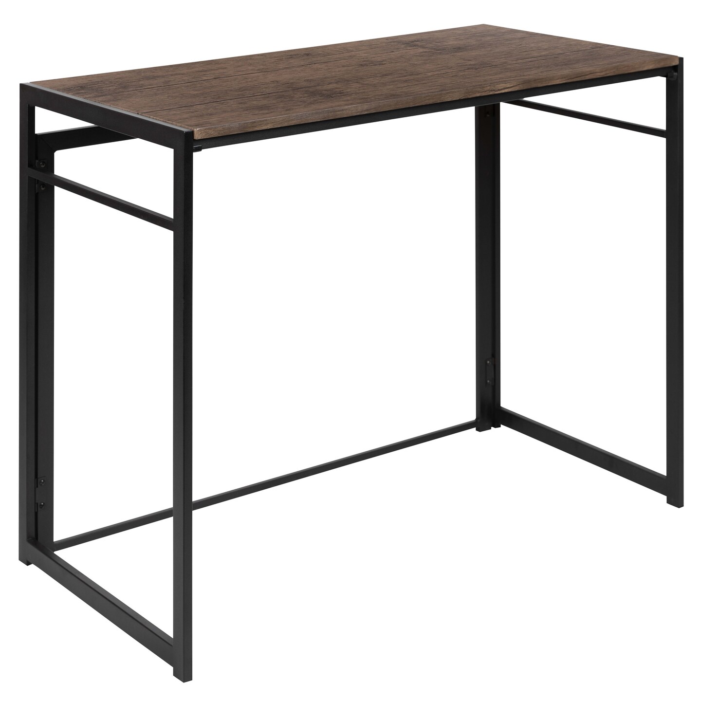Merrick Lane Perth Folding Computer Desk with Rustic Wood Grain Finish ...