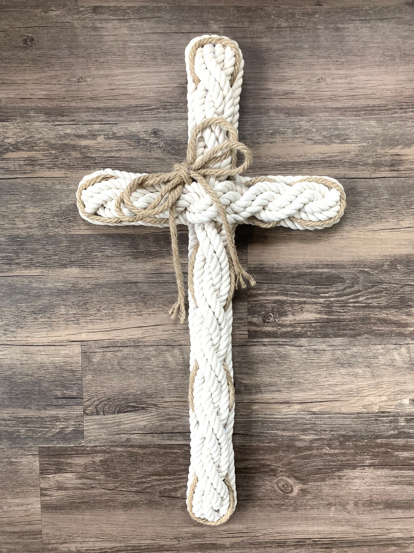 Cross Wreath, Nautical Rope Wreath, Braided Rope Wreath, Rugged Cross ...