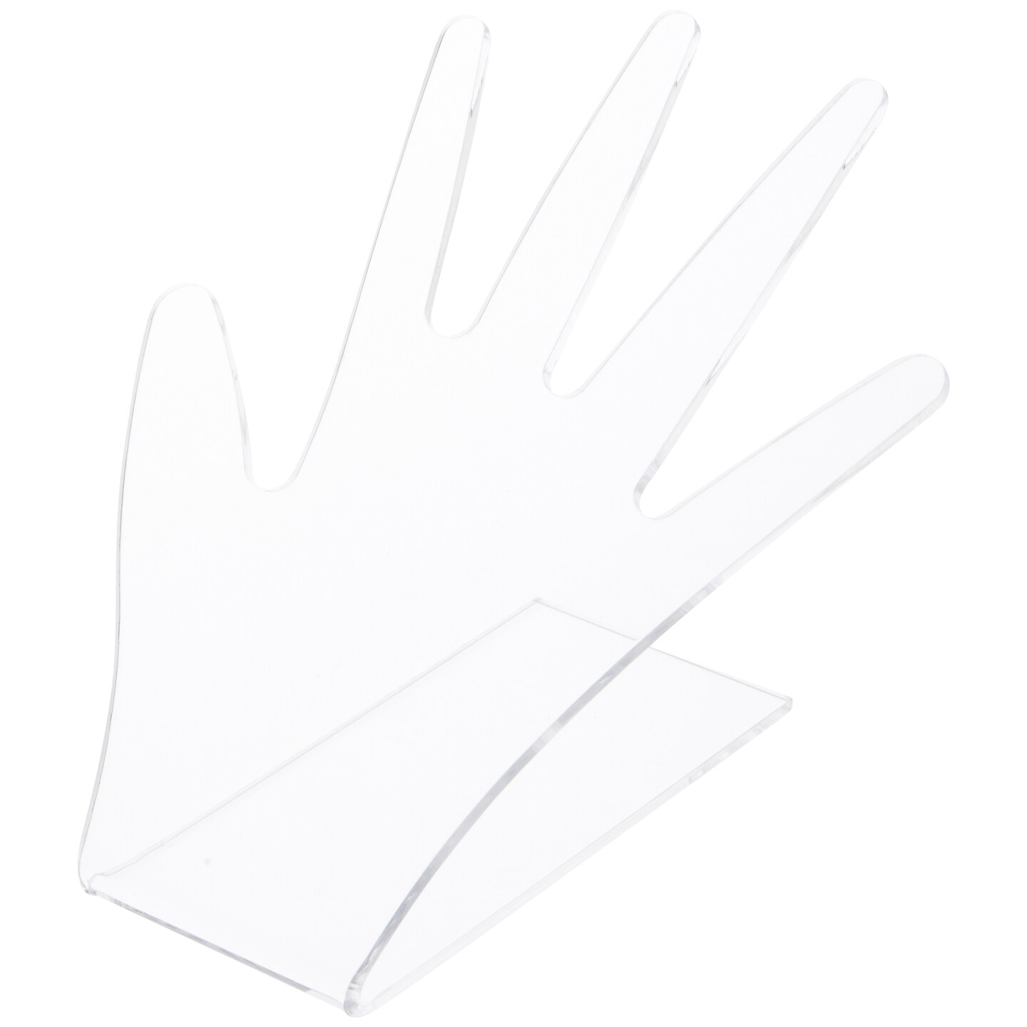 Plymor Flat Clear Acrylic Hand for Jewelry Display, 5.25" H x 5.5" W x ...