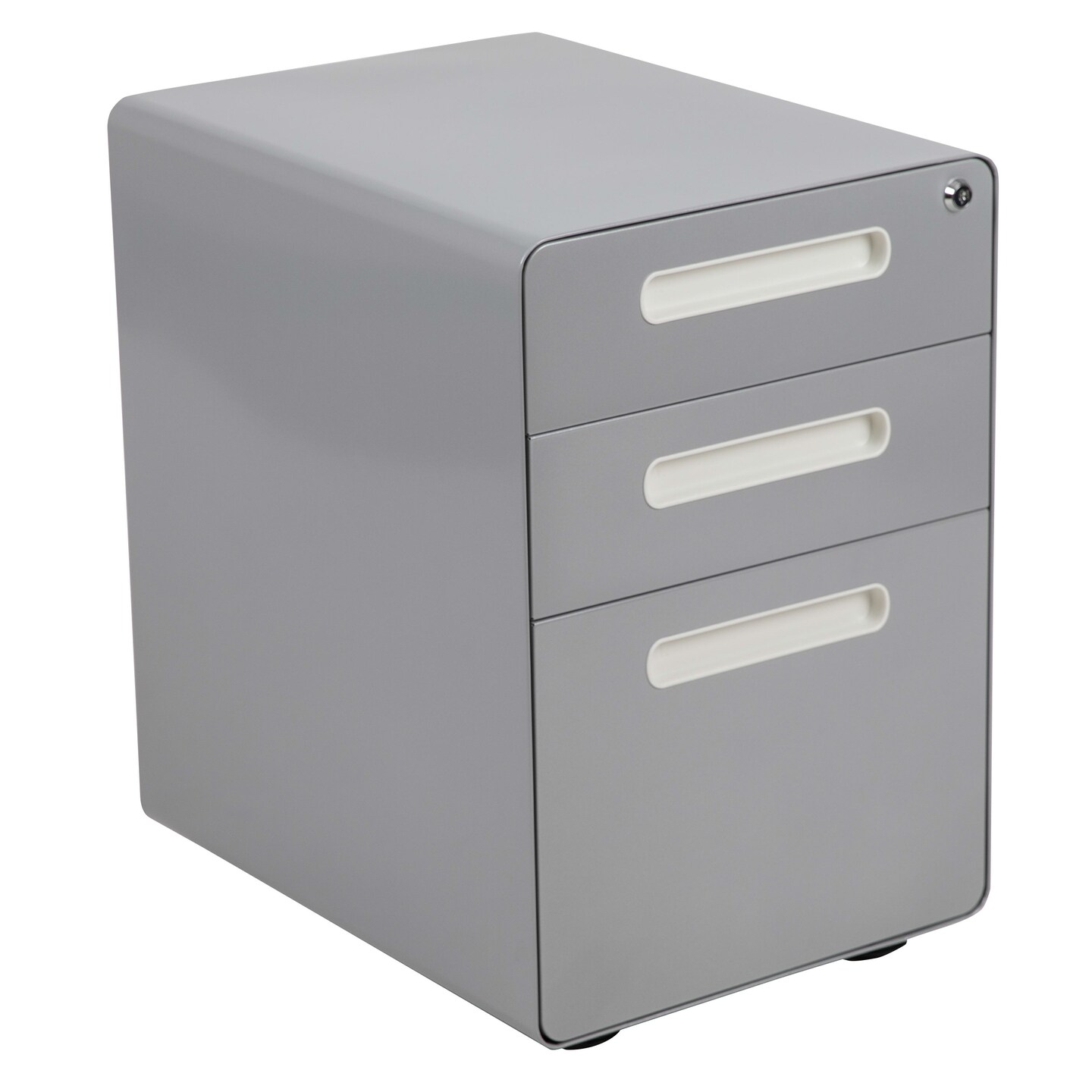Emma and Oliver Ergonomic 3-Drawer Mobile Locking Filing Cabinet ...