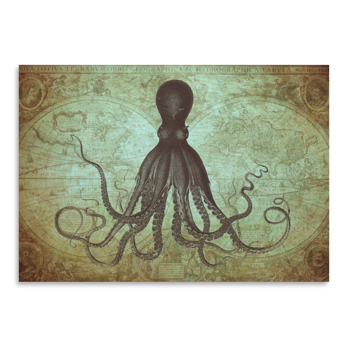 Gorgeous Green Octo Map by Coastal Print & Design Poster Art Print ...