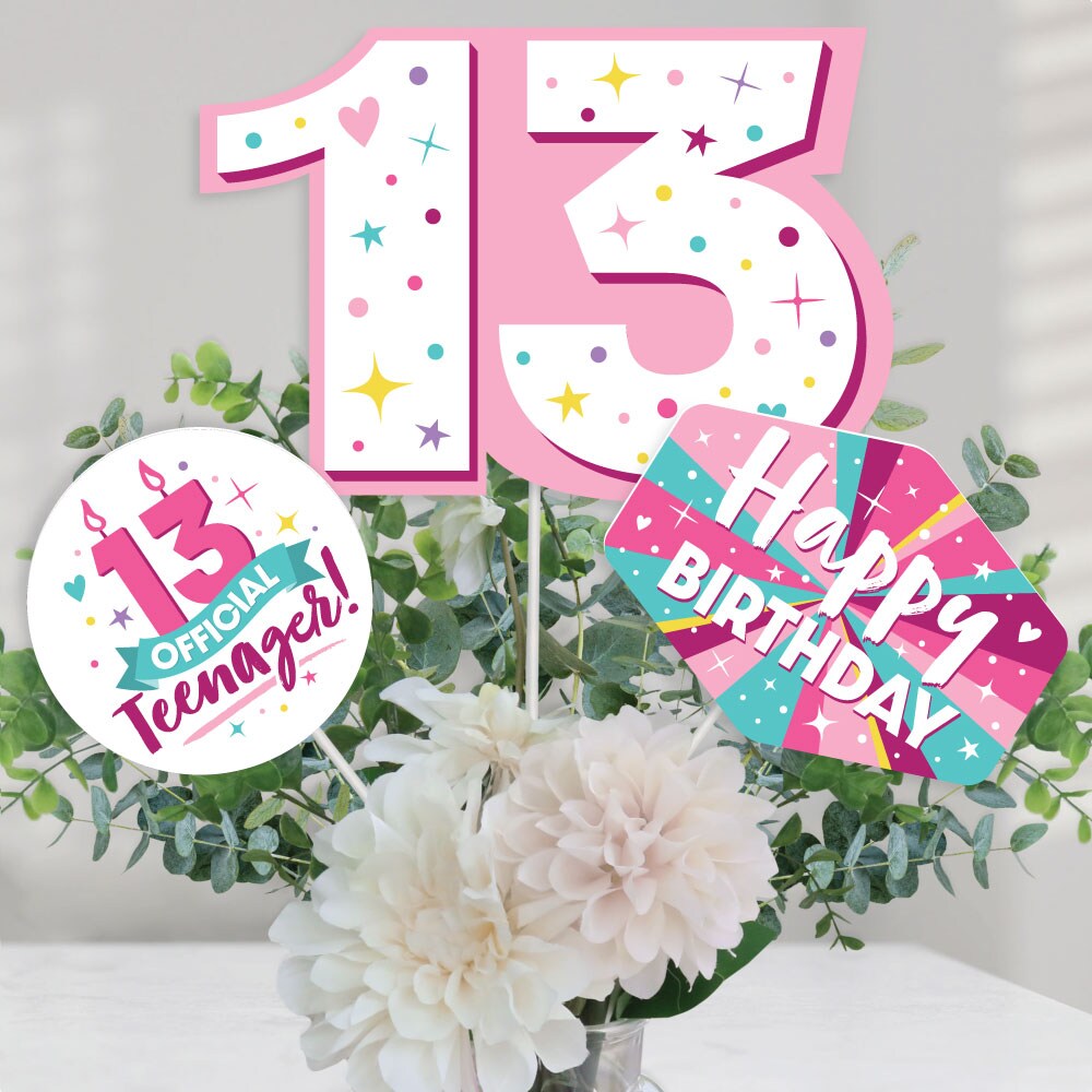 Big Dot of Happiness Girl 13th Birthday - Official Teenager Birthday ...