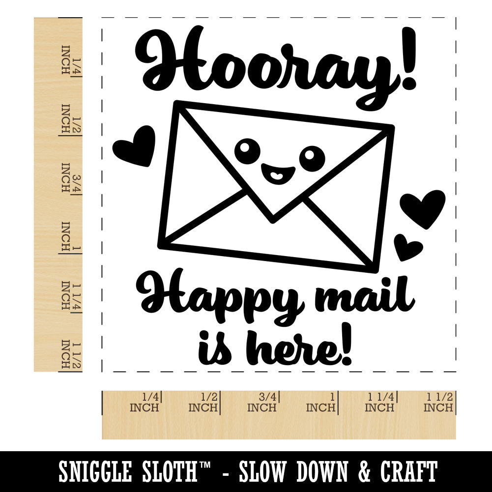 Hooray Happy Mail is Here Self-Inking Rubber Stamp Ink Stamper | Michaels