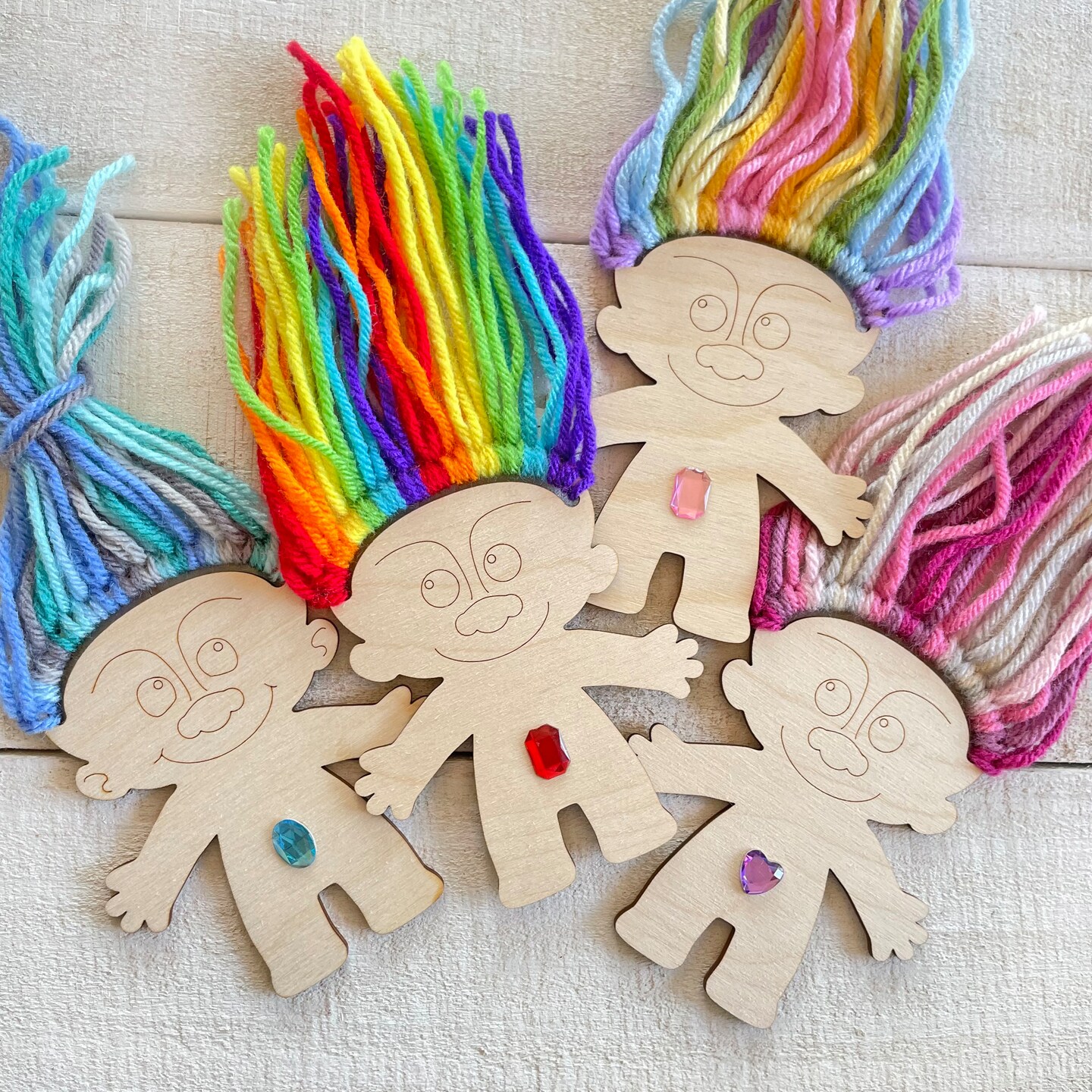 Rainbow Trolls Kid Craft - Yarn and Gemstone Included | MakerPlace by ...