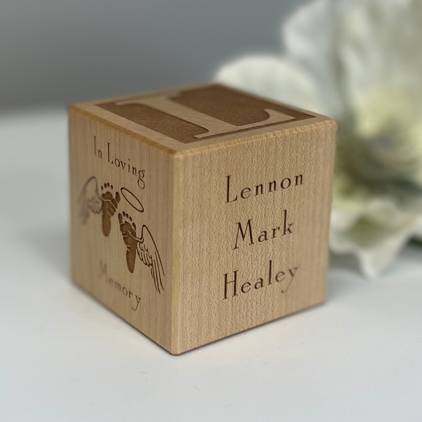 Engraved Infant Memorial Block | Engraved Wooden Block | Stillborn ...