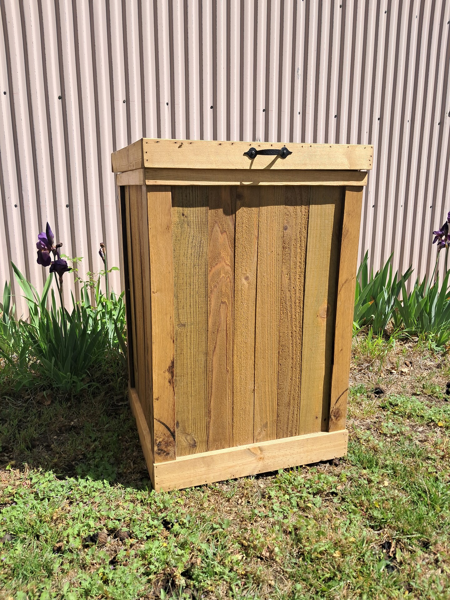 Commercial Trash Can Wood Trash Bin Trash Can Holder Large 30 33 Gallon Restaurant Trash Container Garbage Can Extra Large Rustic Tr MakerPlace by Michaels