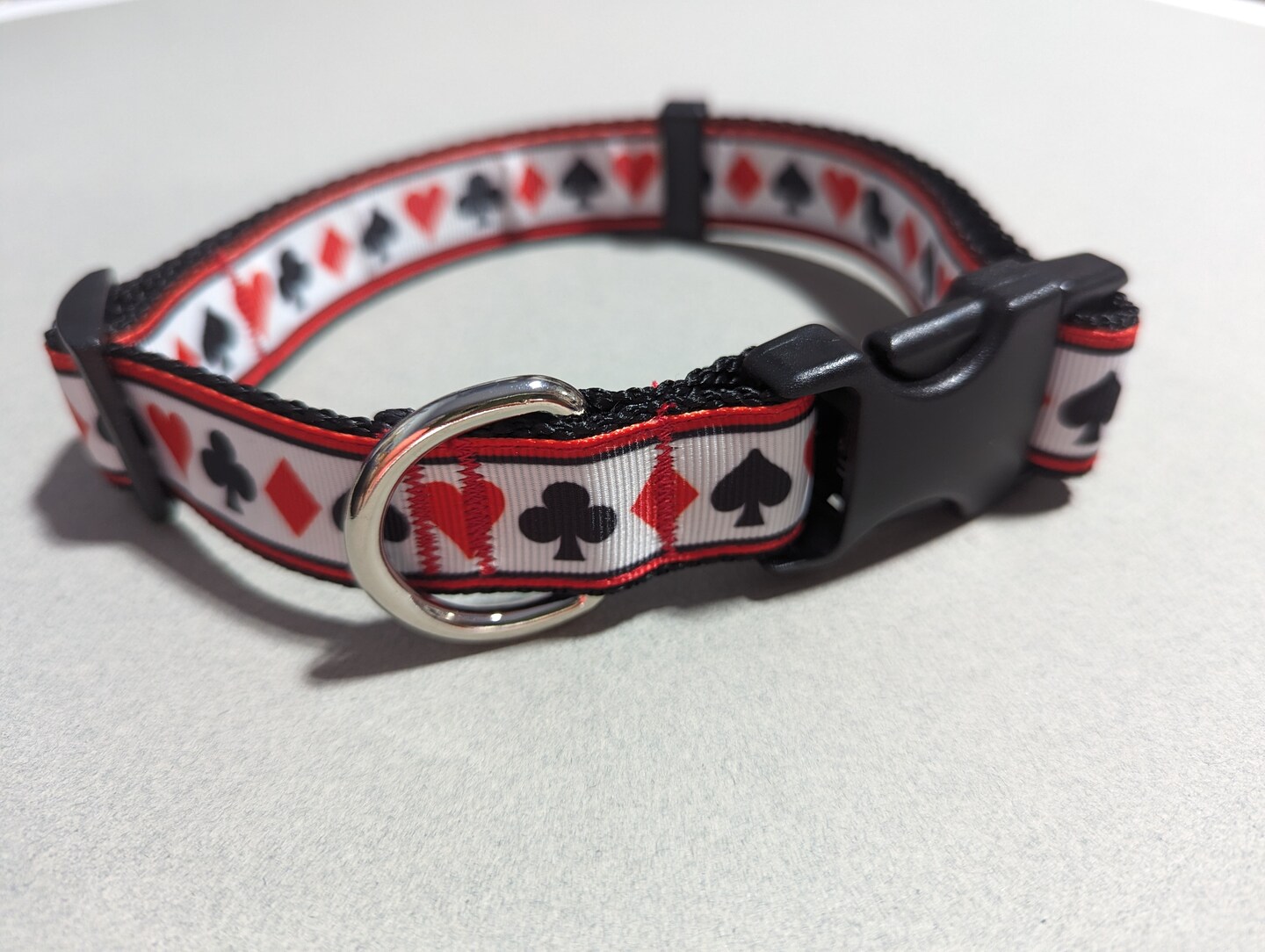 Playing Card Suits Adjustable Dog Collar, 1 Inch Wide and 3 Sizes to ...
