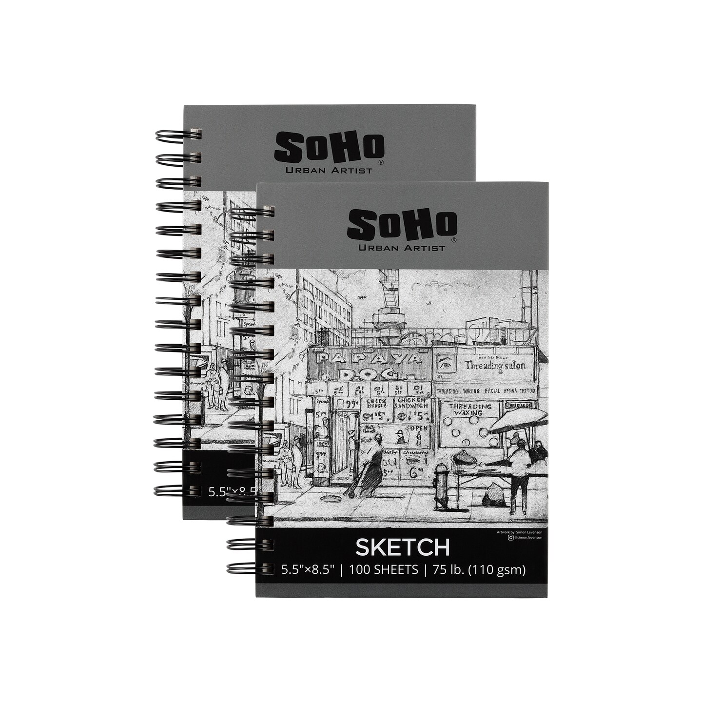 Soho Urban Artist Sketchpad (75lb/110gsm), 100 Sheets of Spiral Bound ...
