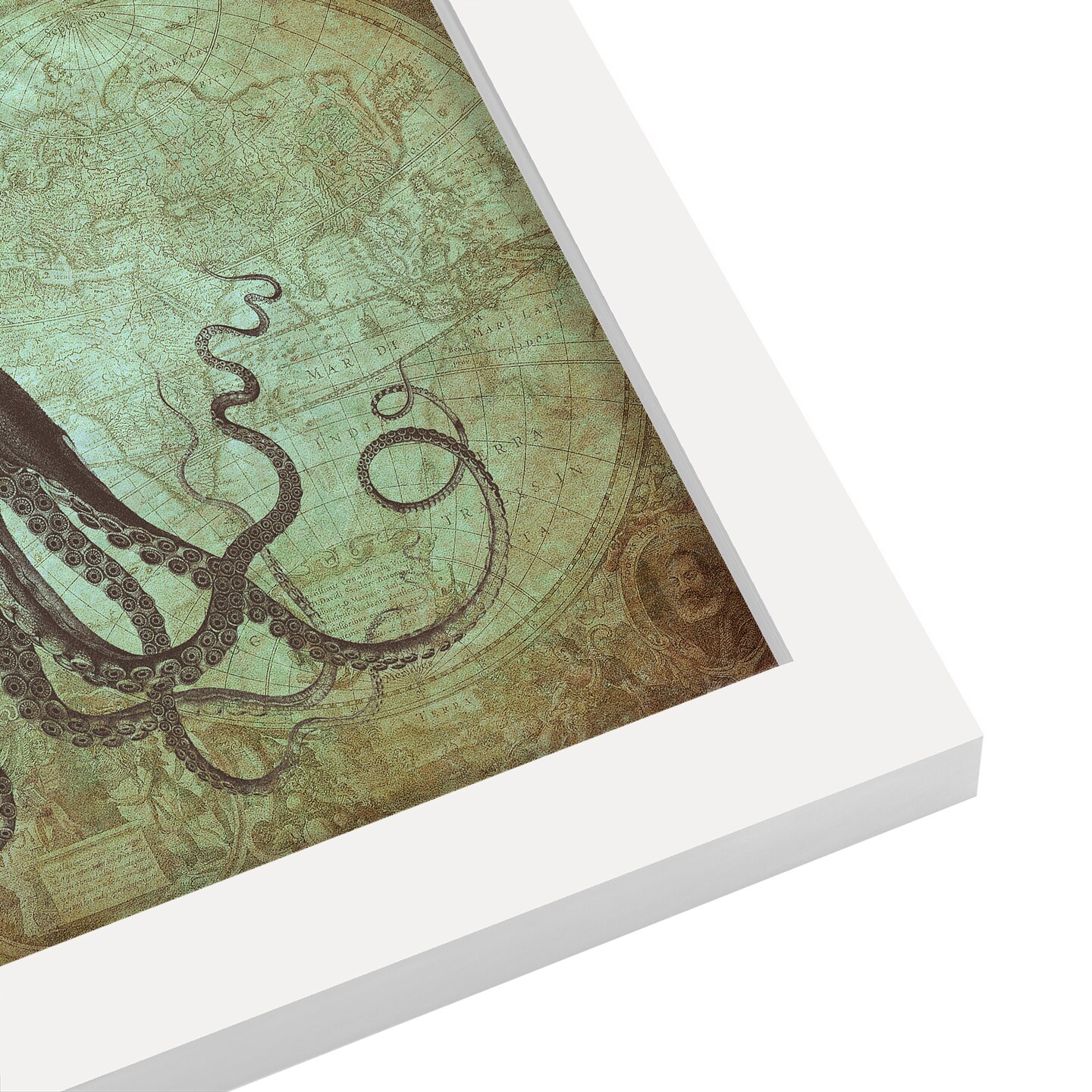 Gorgeous Green Octo Map by Coastal Print & Design Frame - Americanflat ...