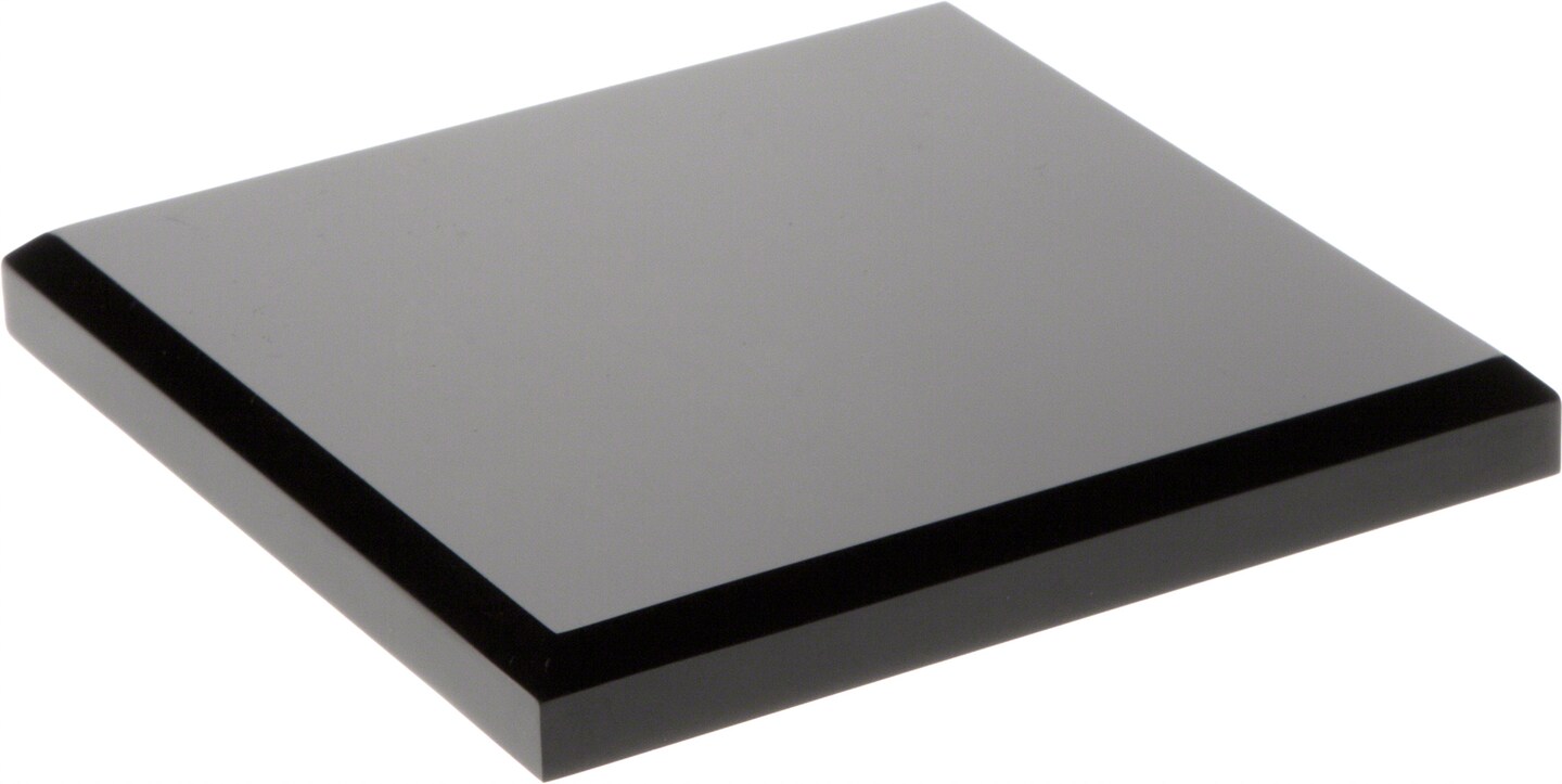Plymor Black Acrylic Square Beveled Display Base, 4" W x 4" D x 0.5" H ...