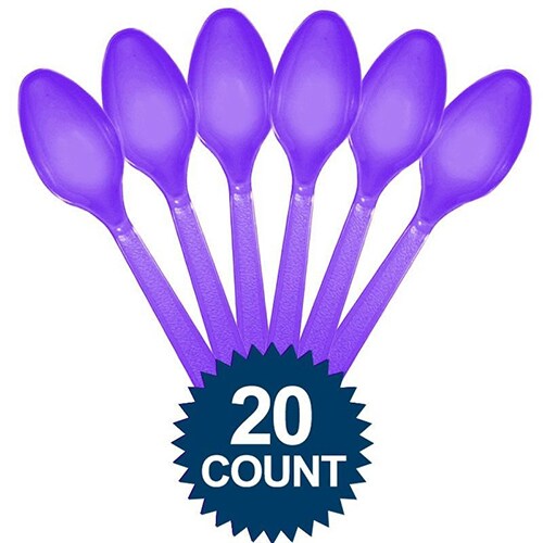New Purple Heavy Weight Plastic Spoons | Michaels