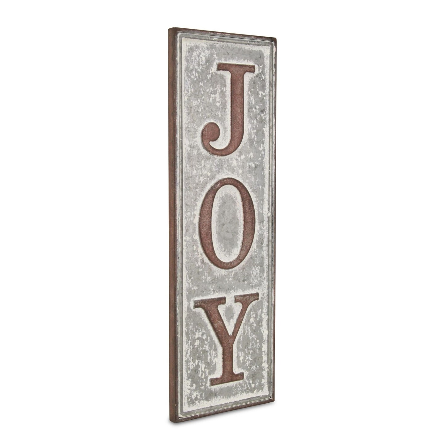 Contemporary Home Living 18.5" Gray and Brown Vertical Joy Christmas ...